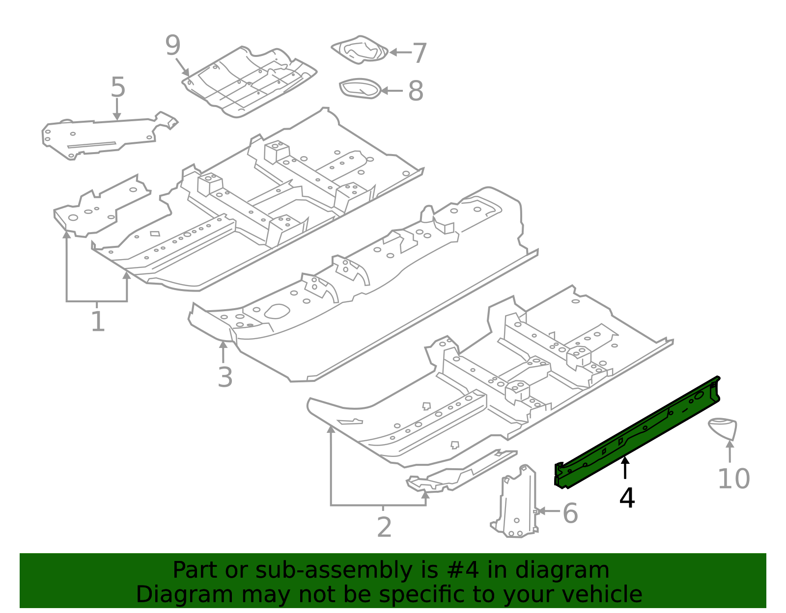 2017-2019 Nissan Inner Sill - Driver's Side (LH) 76451-6MA0A ...