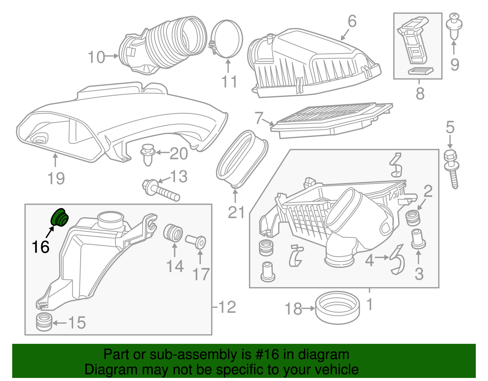 OEM 1996-2025 Honda Air Cleaner Body Rubber Mount 17212-P2J-000 | Honda ...