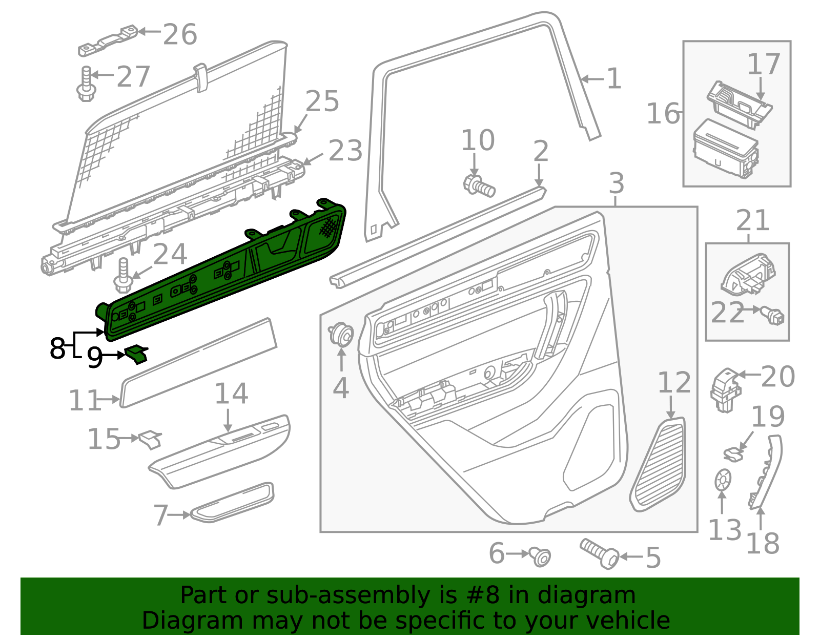 2015-2017 Volkswagen Touareg Handle, Inside 7P6-867-469-CA-DOZ | VW ...