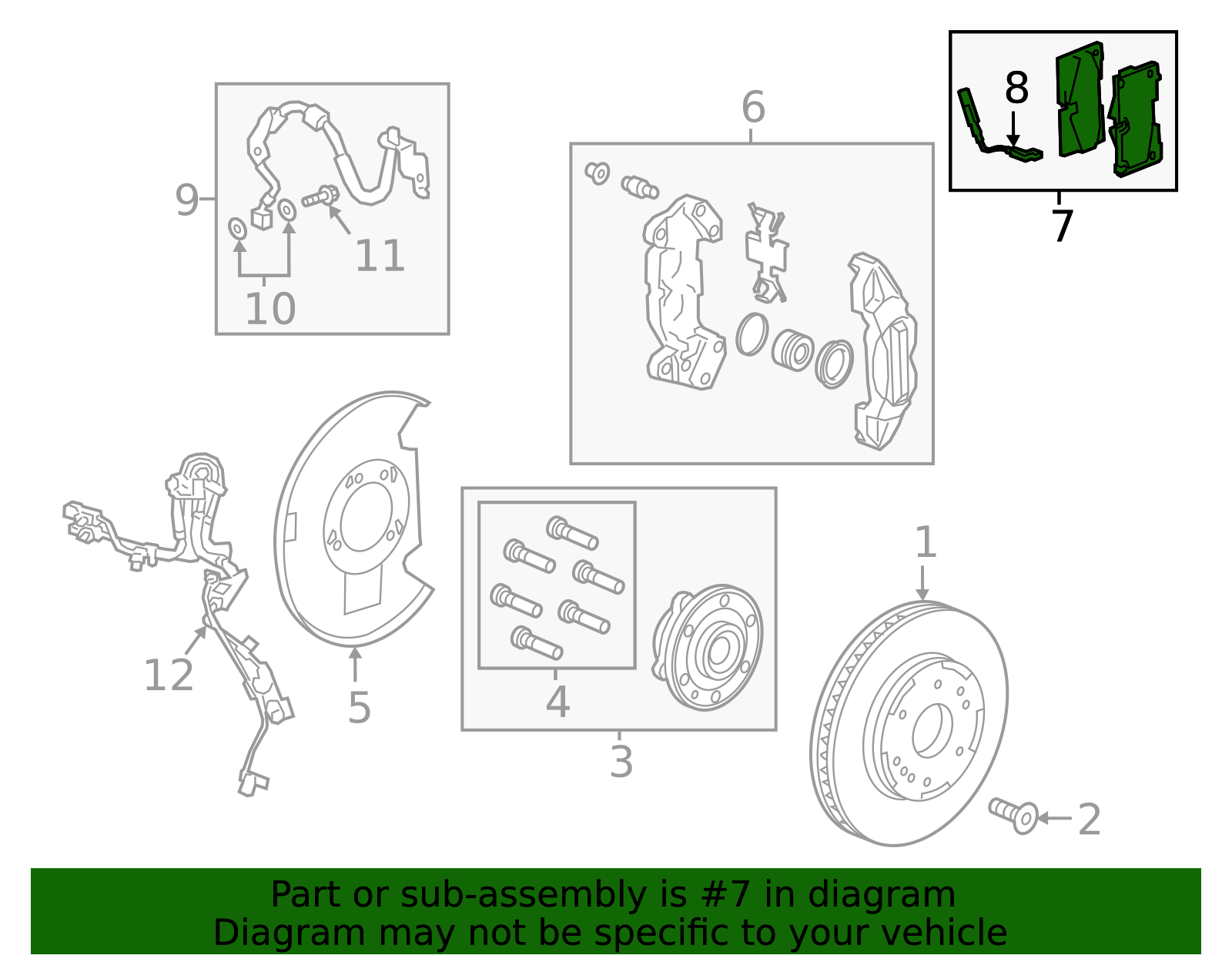 2019-2025 GM Front disc Brake Pad Kit (Replaces 85524066) 85663434 GM ...
