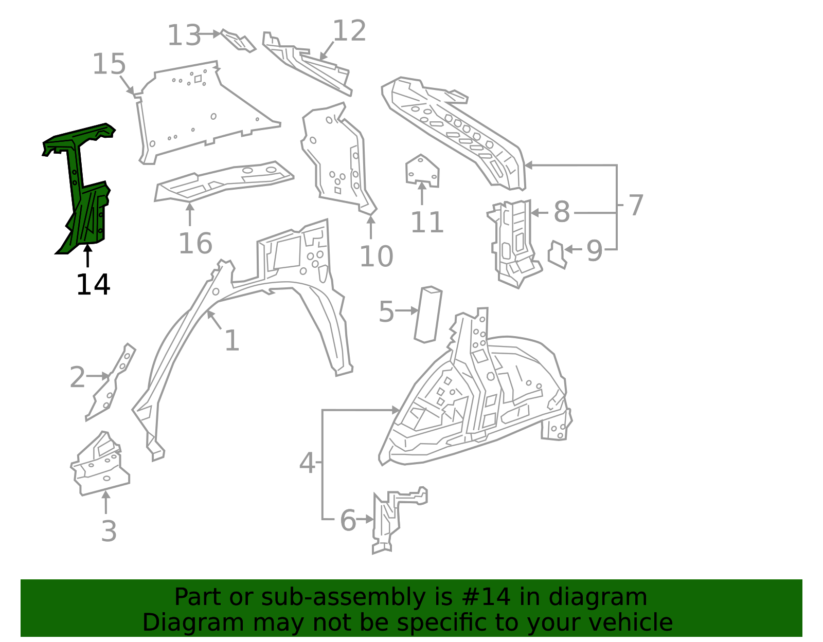 2021-2025 Toyota Inner Quarter Reinforced 61711-42050 | Toyota Parts Center