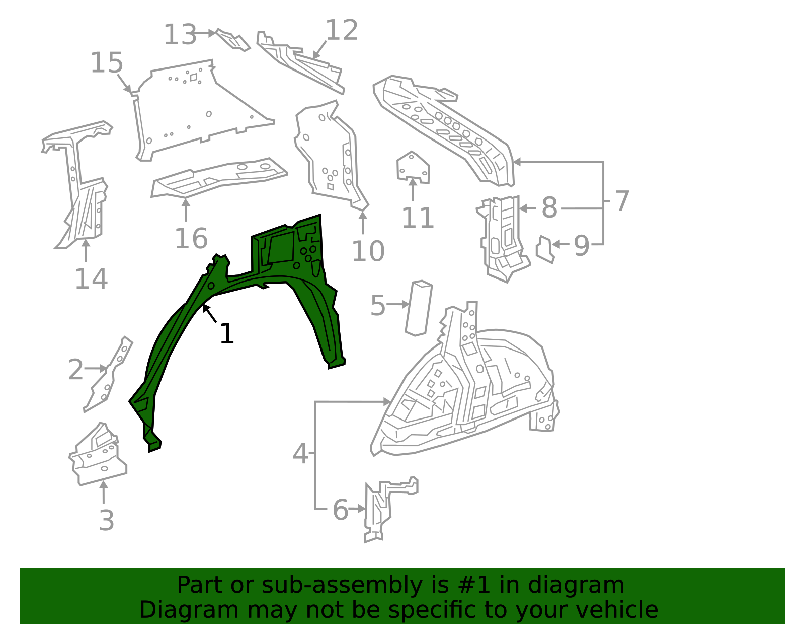 Toyota Wheel Housing Side Panel - Rear Inner Fender - Part #61631-42090 ...