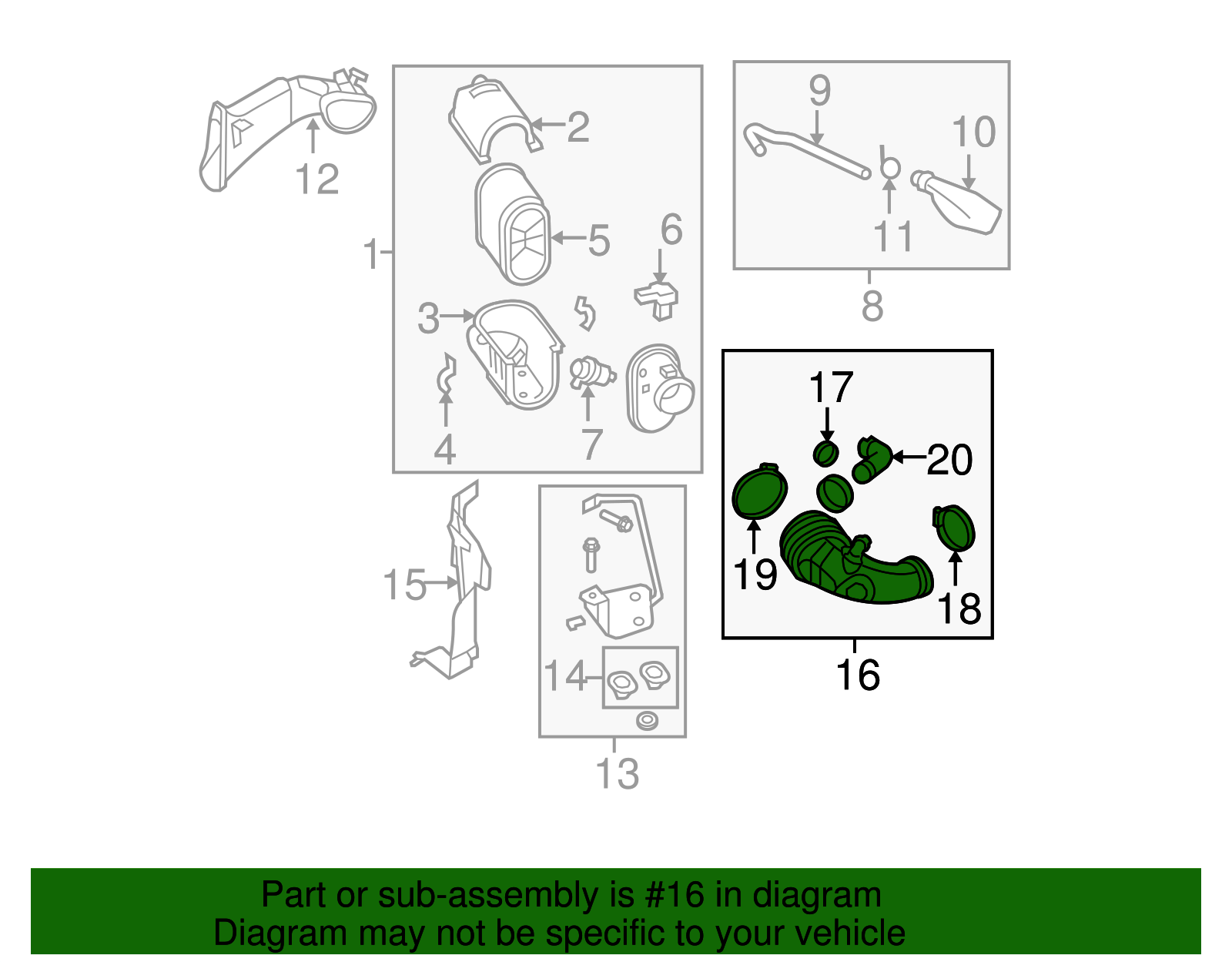OEM Ford Air Duct For 2008-2010 Ford - Part No. 8C3Z-6C646-D | Karl ...