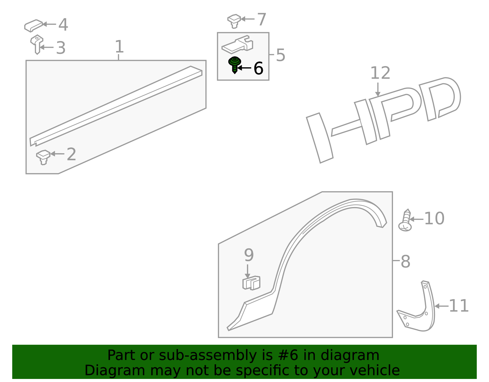 OEM 2003-2025 Honda Front Molding Clip 91504-SCV-A00 | Honda Automotive ...