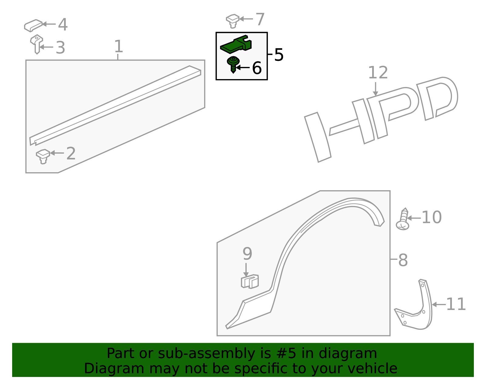 74462-T6Z-A00 - Front Molding 2017-2025 Honda Ridgeline | Honda Parts Online