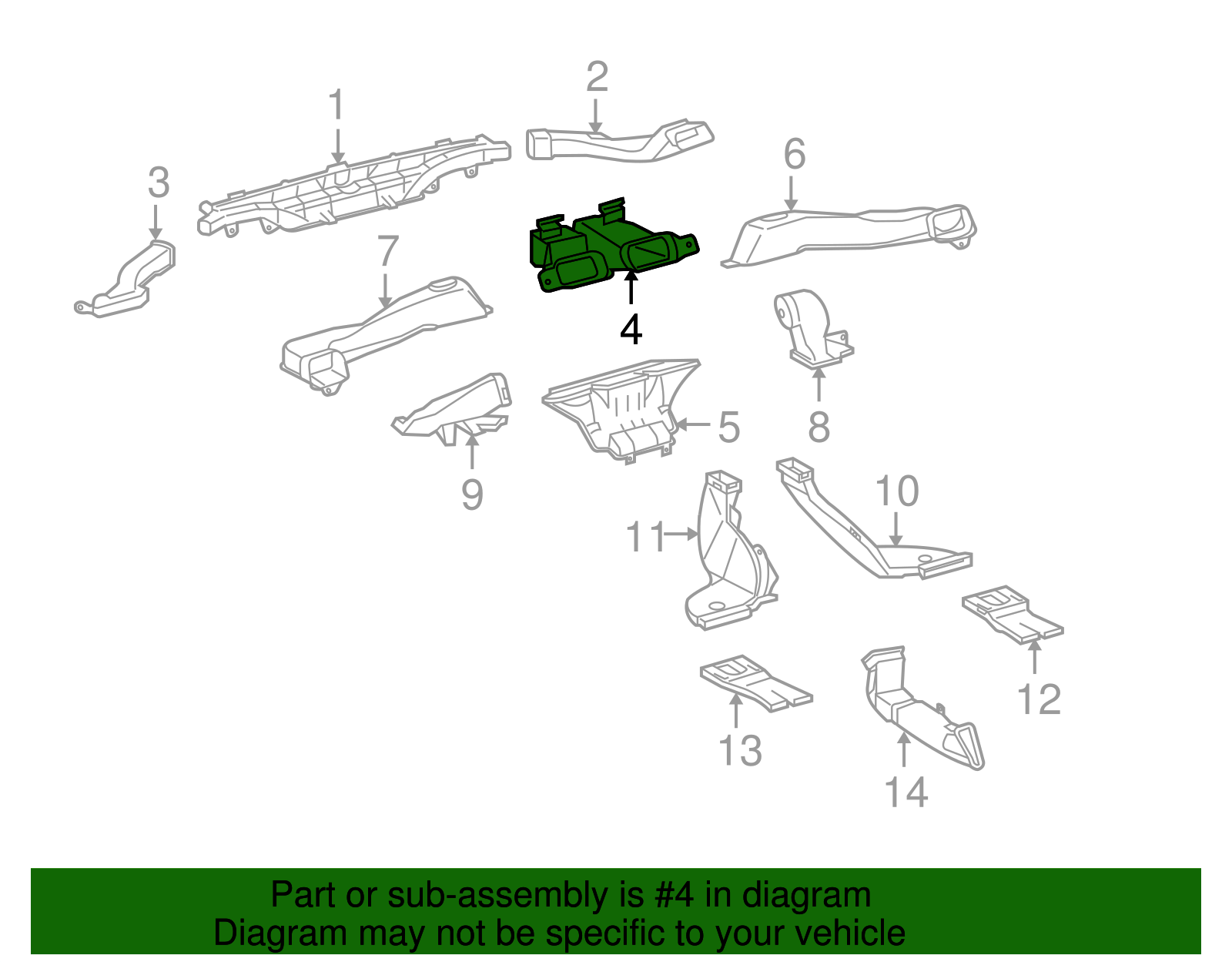 2010-2024 Toyota 4Runner Upper Duct 55845-35040 | Toyota San Diego Parts