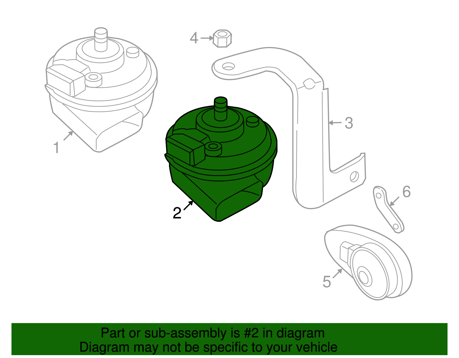 2004-2010 Volkswagen Touareg Low Note Horn 4FD-951-221-A | OEM Parts Online