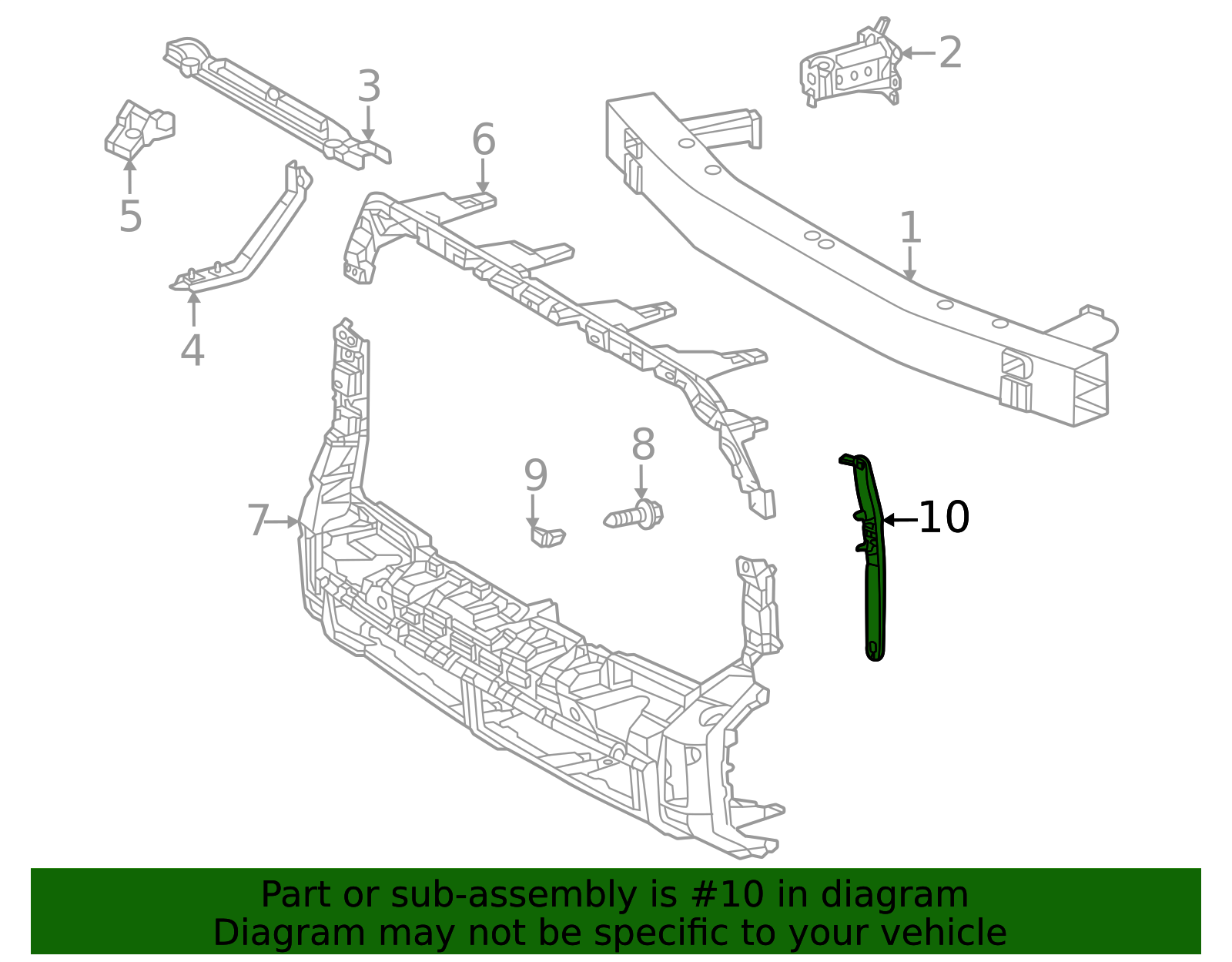 2022-2025 Toyota 2022-2024 Toyota - Side Support 52141-0C080 | Sparks Parts