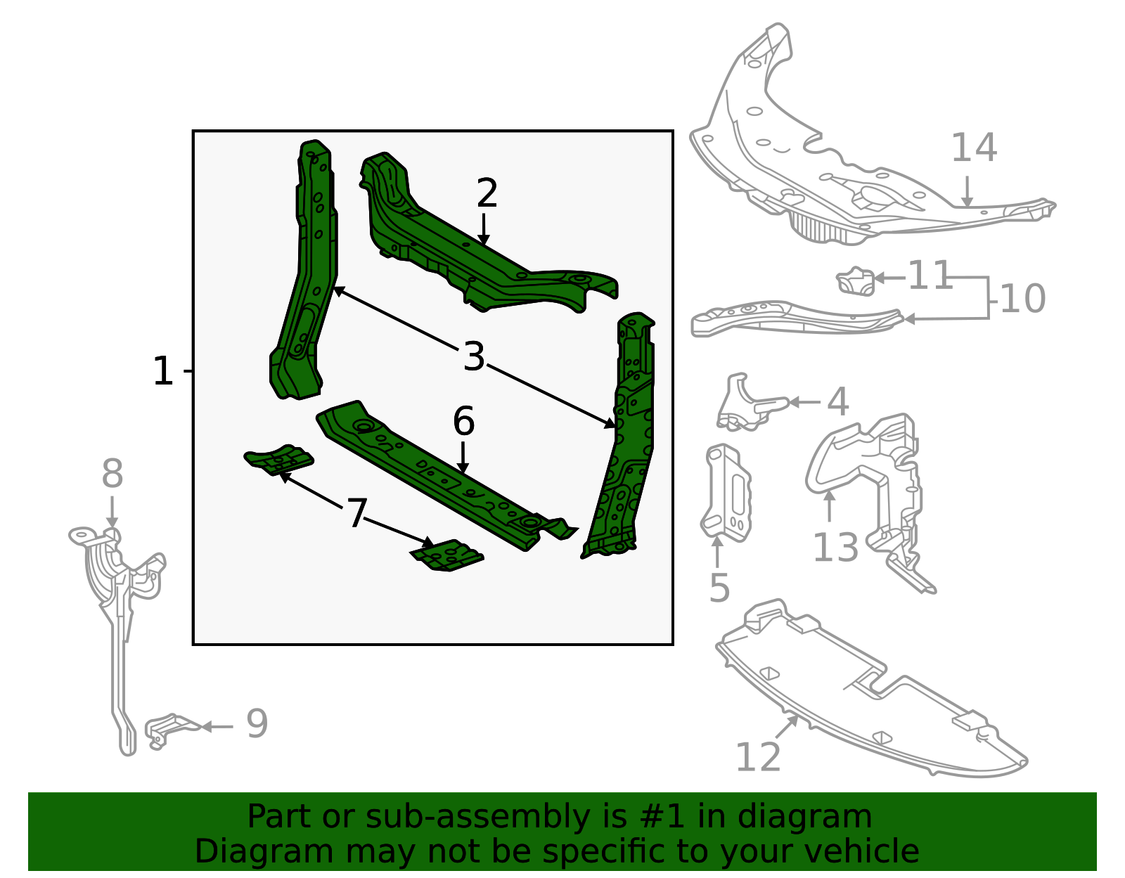2016-2020 Toyota Mirai Radiator Support Panel 53205-62010 | Toyota ...