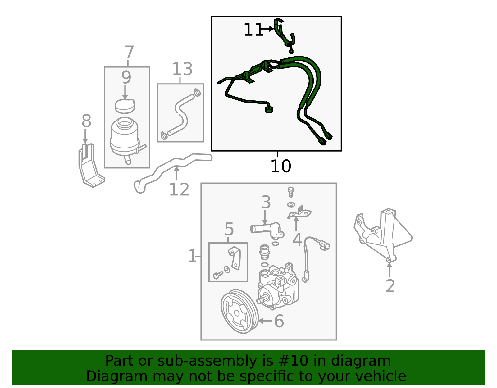 2004-2008 Subaru Forester Power Steering Pressure Hose 34610SA080 ...