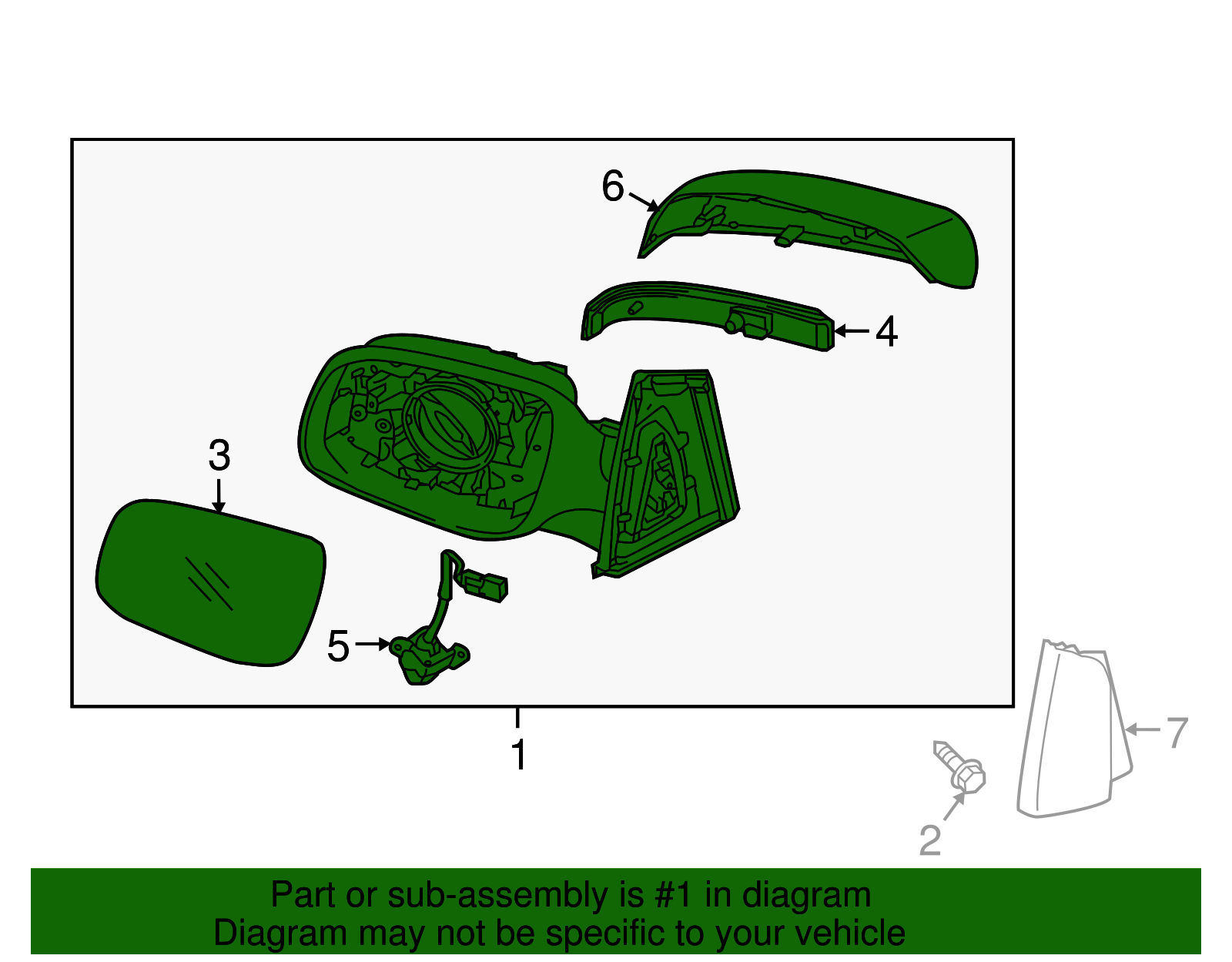 2019-2021 Kia Sedona Mirror Assembly 87610-A9740 | QuirkParts
