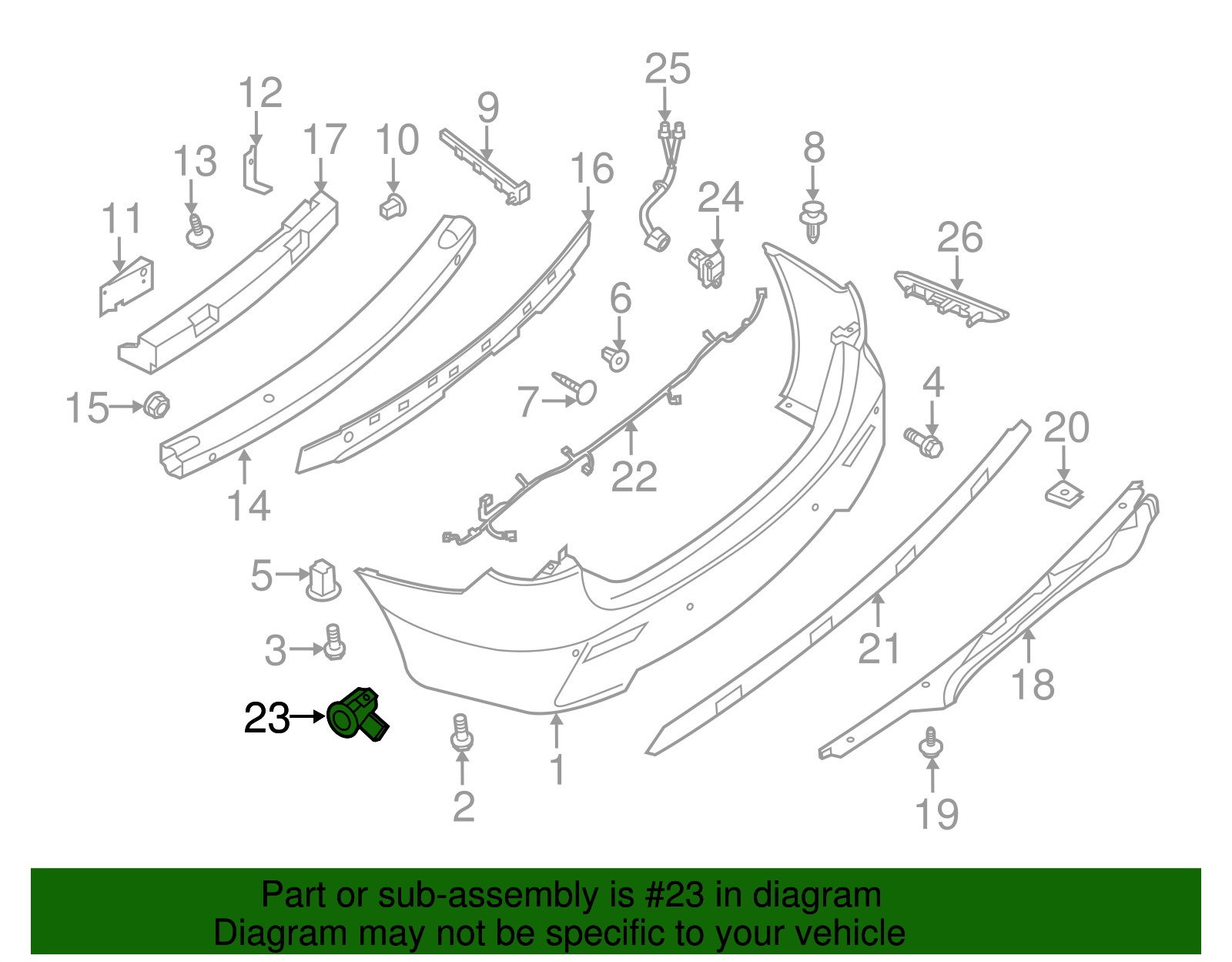 25994-3SJ0B - 2013-2020 Nissan Pathfinder - Reverse Sensor | Anicra ...