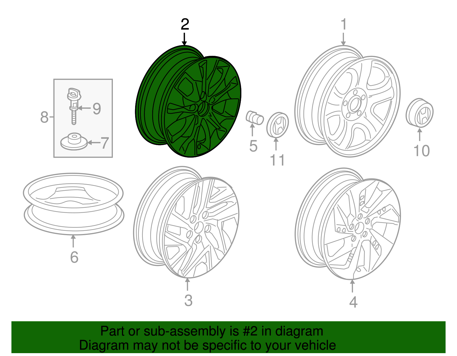 42700-T0K-A81 - 2012 Honda CR-V - Disk Aluminum Wheel(TPMS) (17X6 1/2J ...
