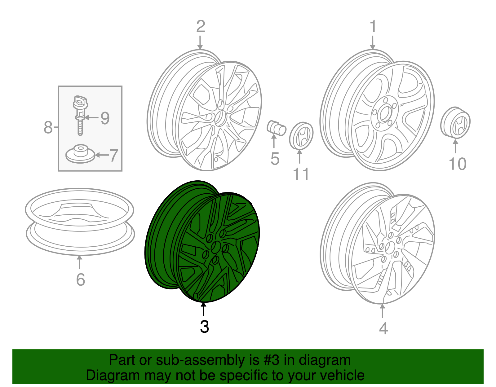 42700-T1W-A85 - Honda Wheel, Alloy 2015-2016 Honda CR-V | Performance ...