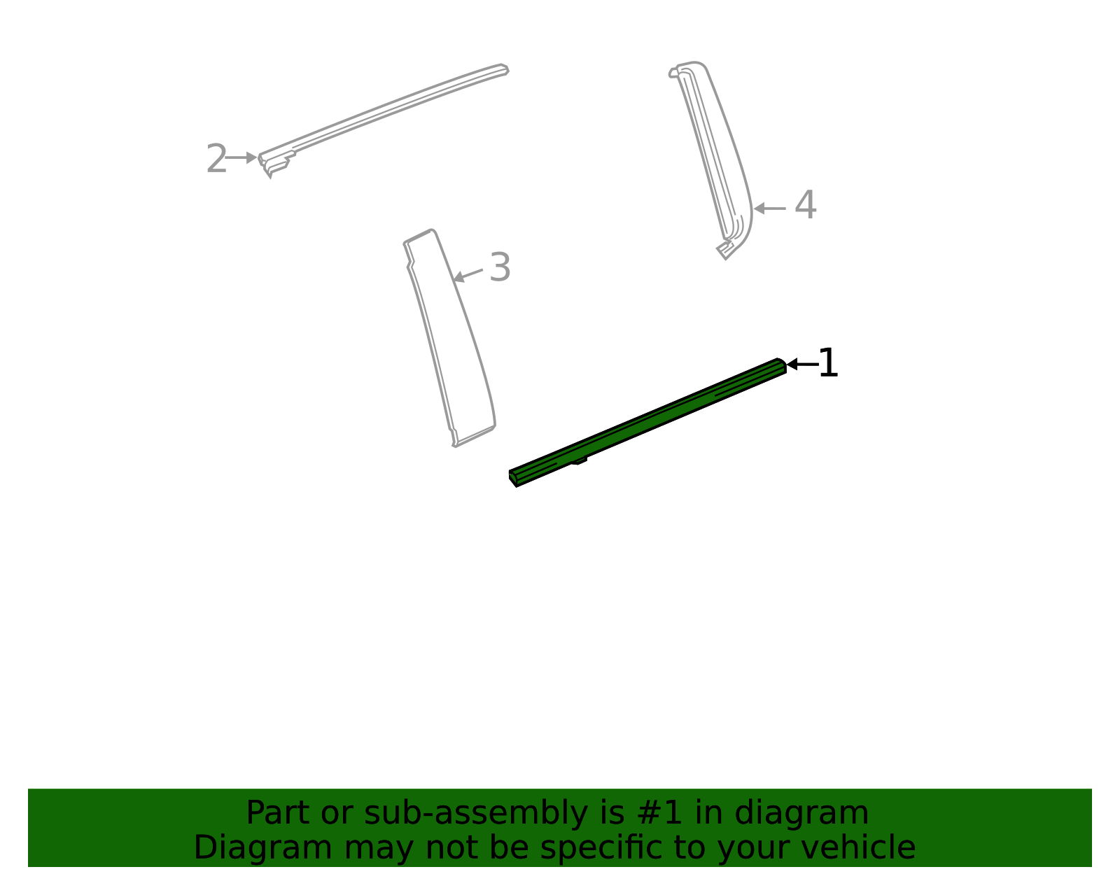 2020-2025 GM Rear Driver Side Door Window Belt Reveal Molding 84832779 ...