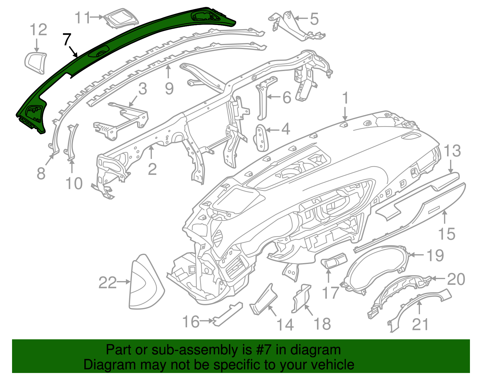 4G0-857-051-A-AY2 - Upper Panel 2016-2018 Audi | Audi OEM Parts Guy