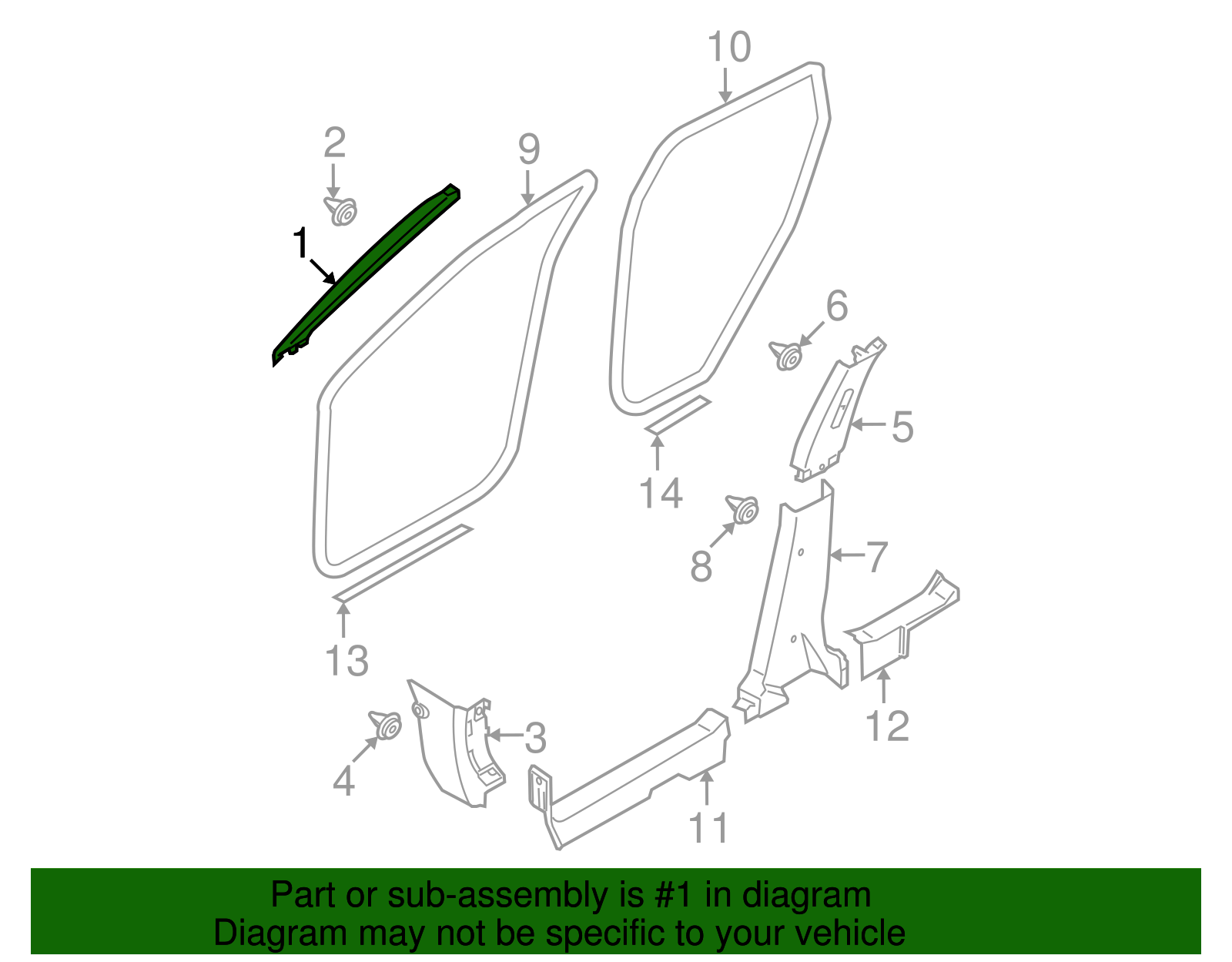 2008-2015 Nissan Windshield Pillar Trim 76912-JM02A | Bill Kay Nissan Parts
