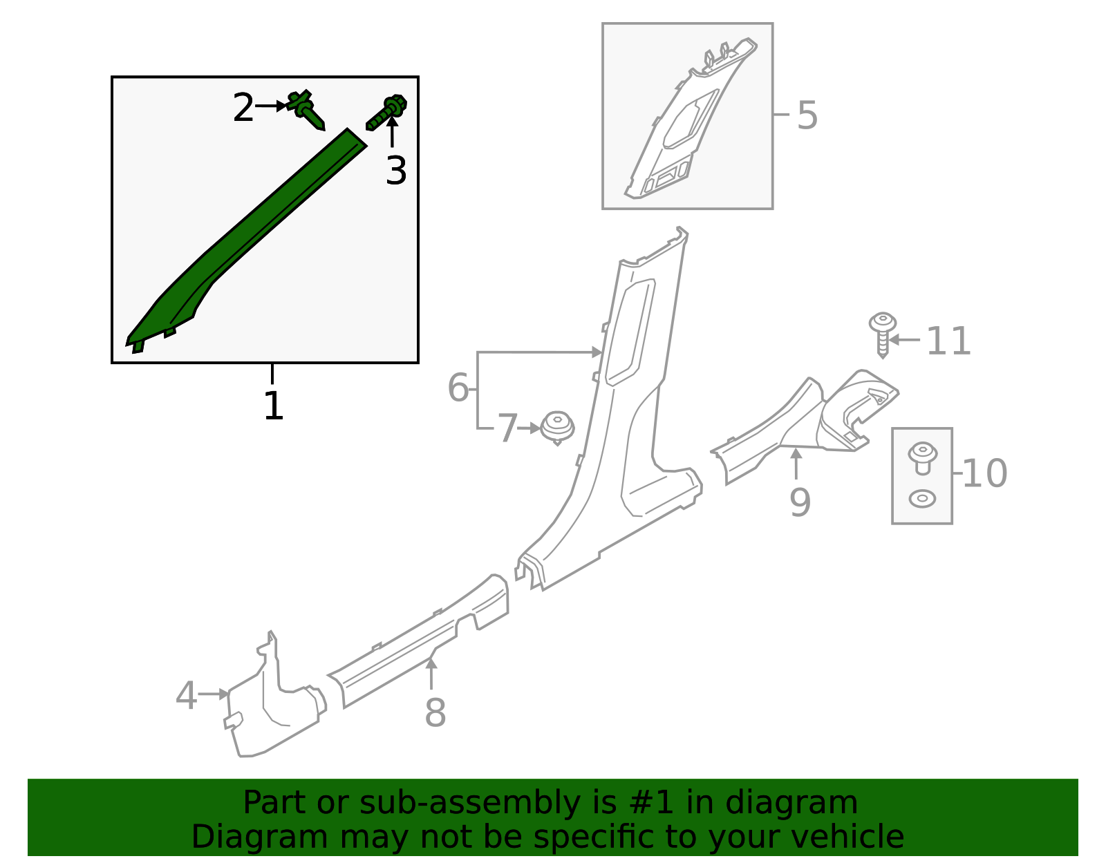 Hyundai - 85820-K2000-MMH - Windshield Pillar Trim - 2020-2025 Hyundai ...