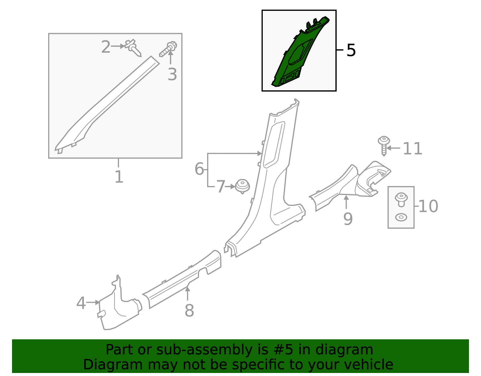 Hyundai - 85830-K2100-MMH - Upper Center Pillar Trim - 2020-2025 ...