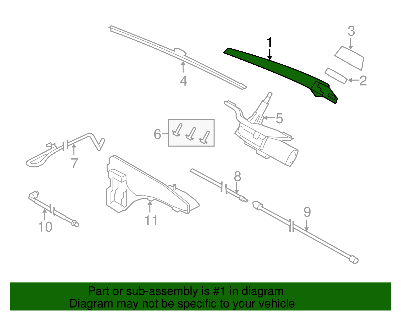 61627294431 - 2014-2018 BMW X5 Wiper Arm (61-62-7-294-431) | BMW of ...