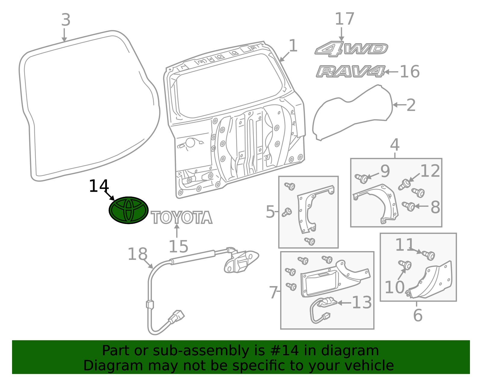 2006-2012 Toyota RAV4 2006-2012 Toyota RAV4 - Door Emblem (Rear) 75471 ...
