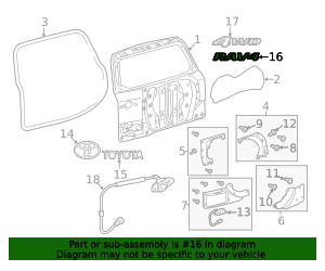 2004-2018 Toyota RAV4 Emblem, Back Door, No. 1 75431-0R060 | Toyota ...