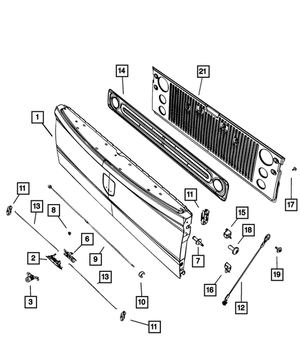 68431675aa - Mopar Tailgate Handle 2019-2024 Ram 1500 Classic ...