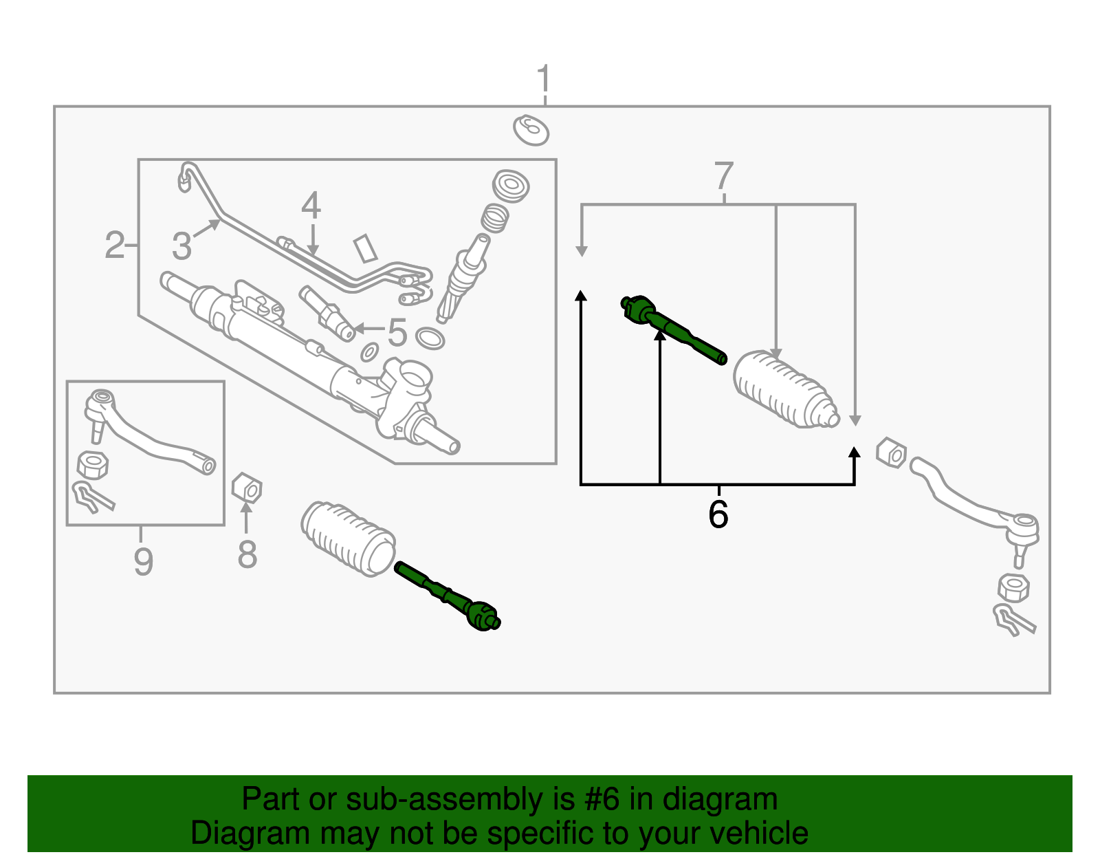 D8E21-1JA0A - Inner Tie Rod - 2011-2017 Nissan Quest | Nissan OEM Parts ...