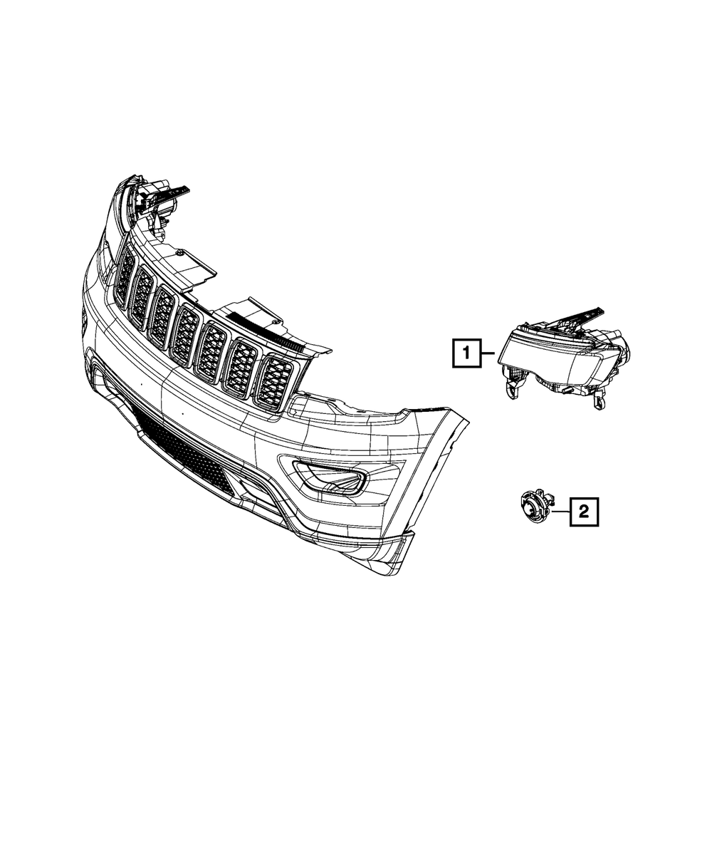 2019-2020 Jeep Grand Cherokee Headlamp, Left 68426877AD | My Mopar Parts