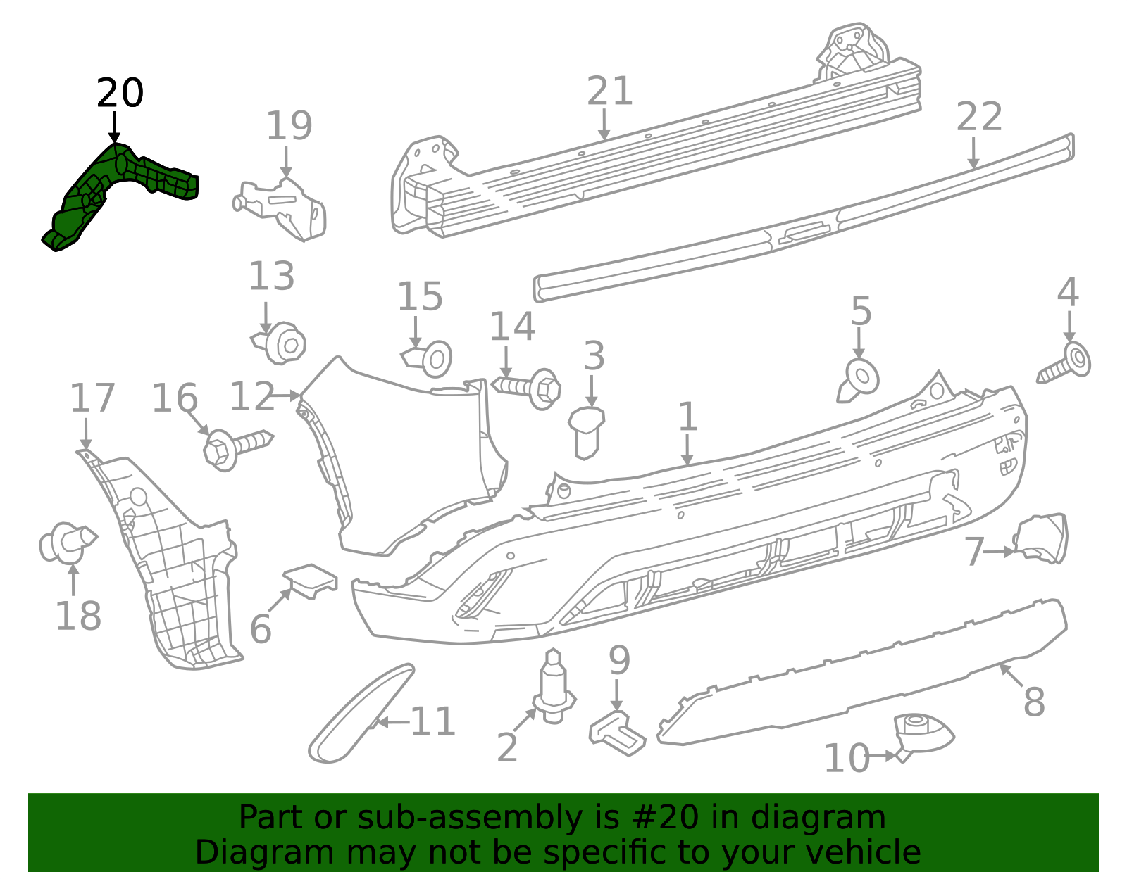 2022-2026 Toyota Corolla Cross Bumper Cover Support Rail 52576-0A060 ...