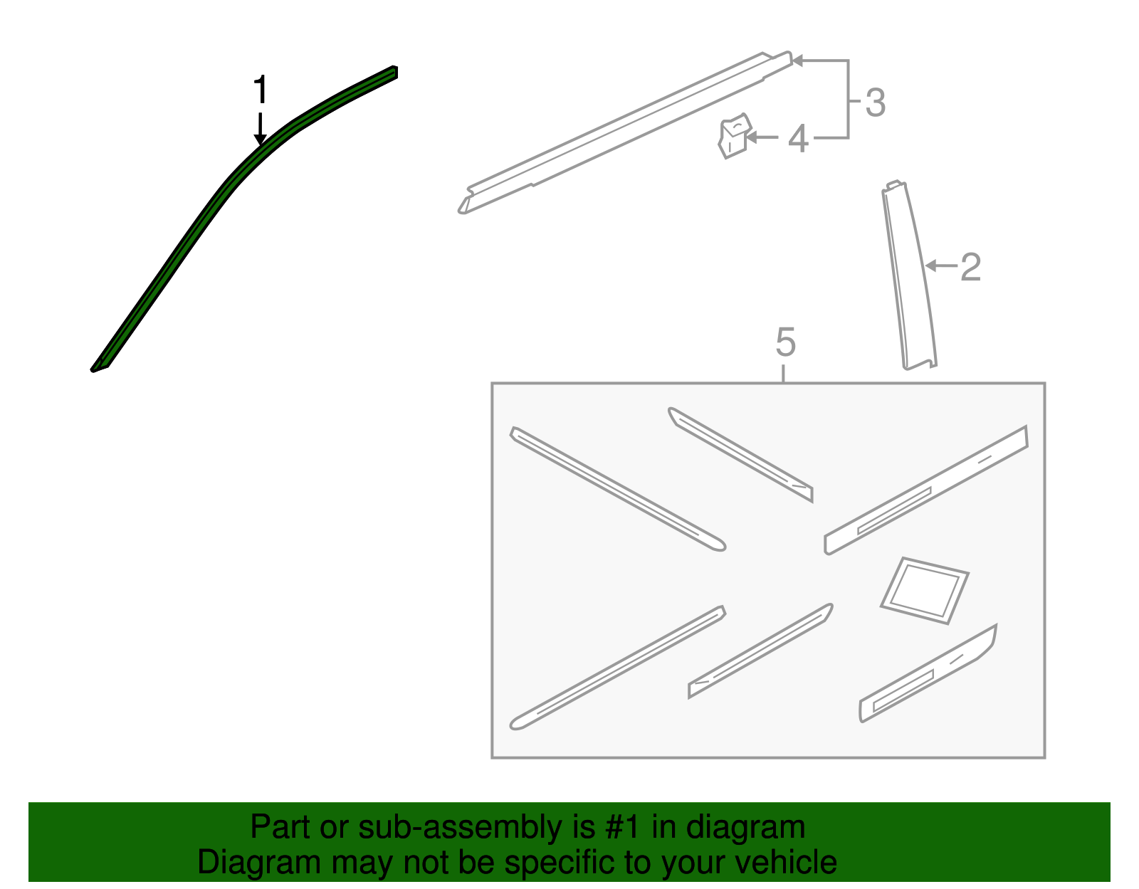 2013-2017 Honda Accord Upper Molding 72425-T2A-A01 | hondapartswd