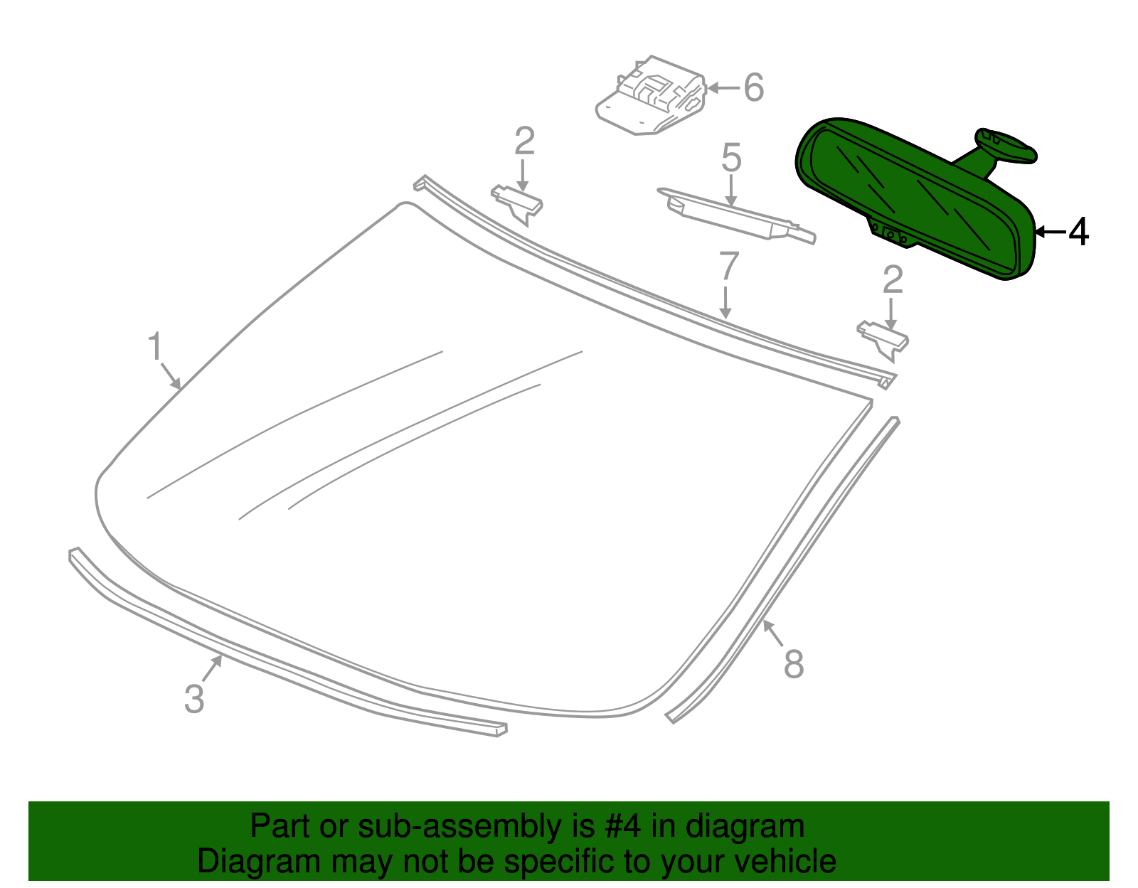 76400-SEA-305 - 2007-2018 Acura - Mirror Assembly, Rear-View (Day/Night ...