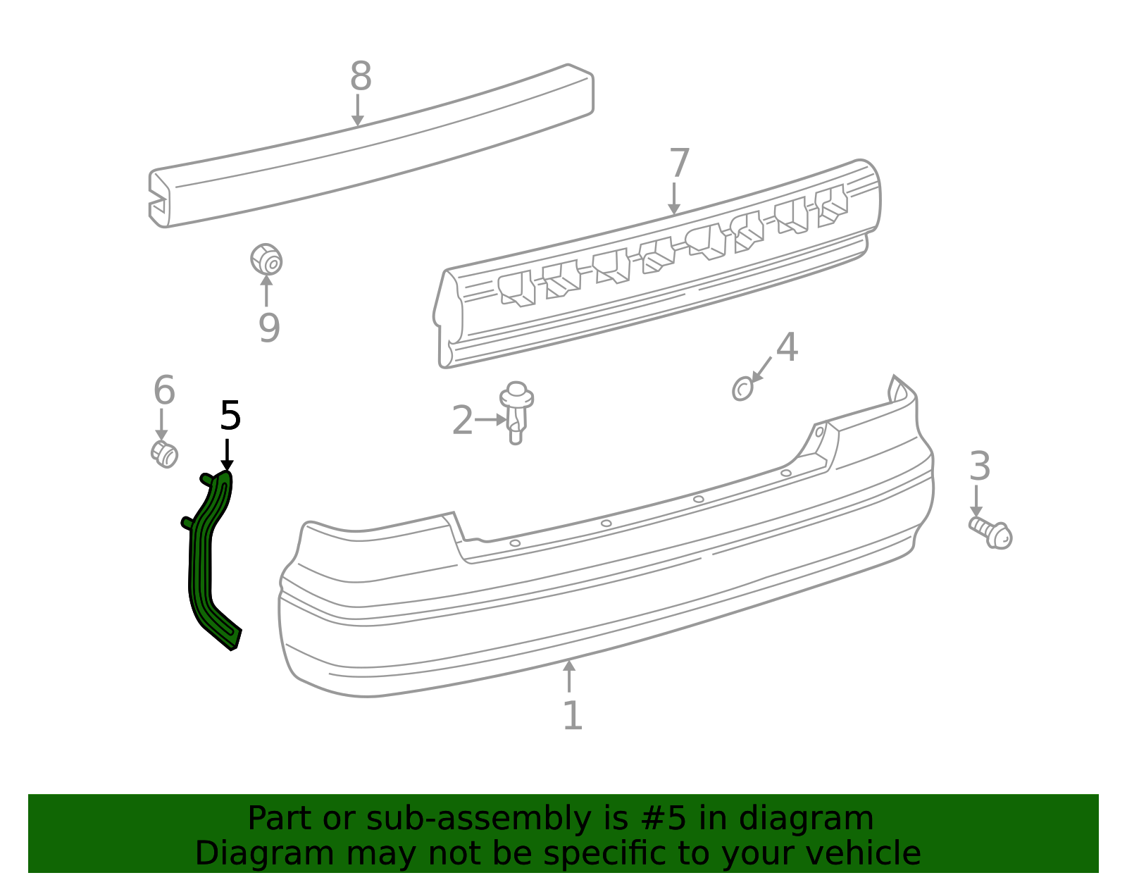 52575-AA010 - Bumper Cover Support Rail - 1997-2001 Toyota Camry | OEM ...