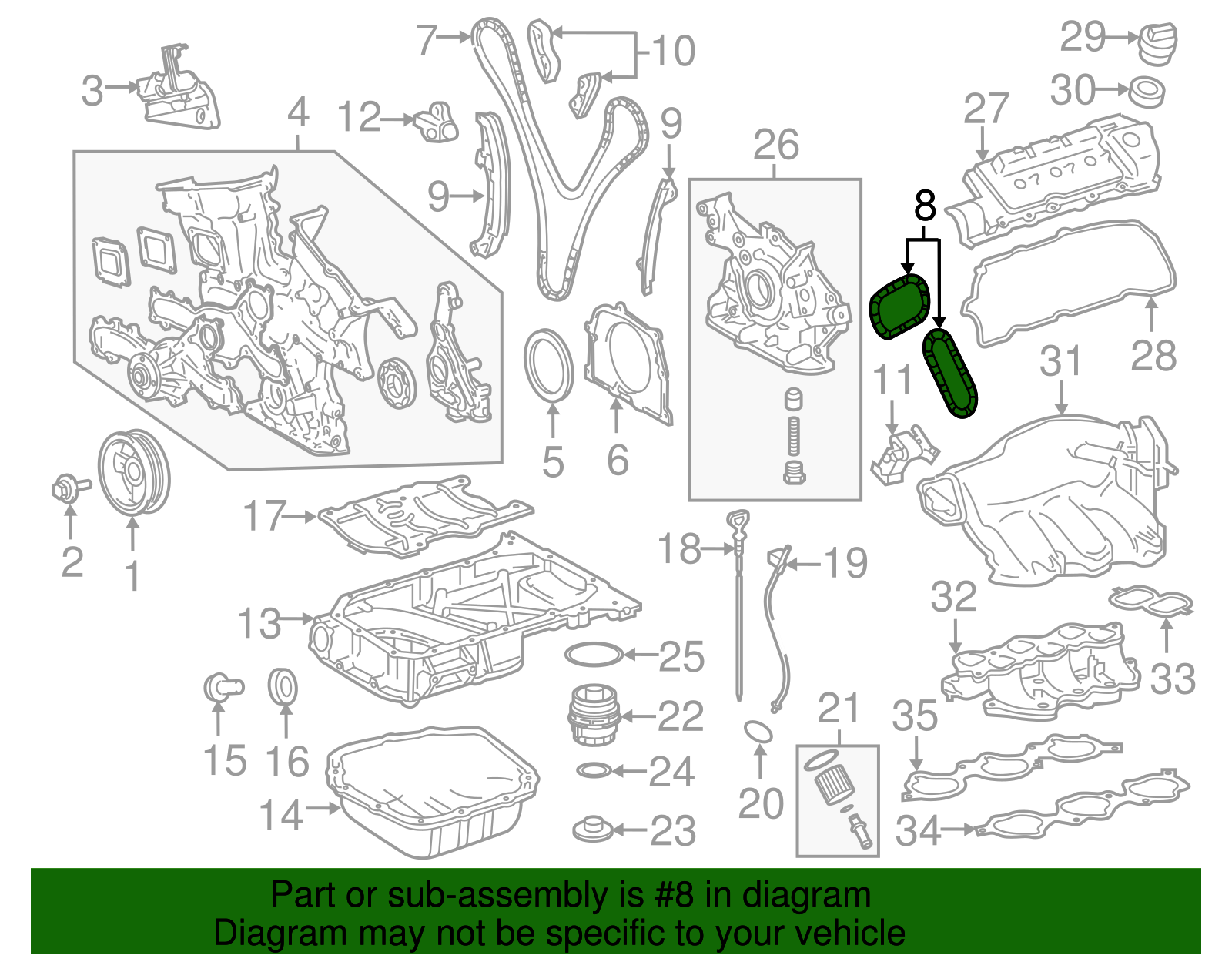 Genuine Toyota Timing Chain part# 13506-0P011 for 2005-2018 Toyota ...