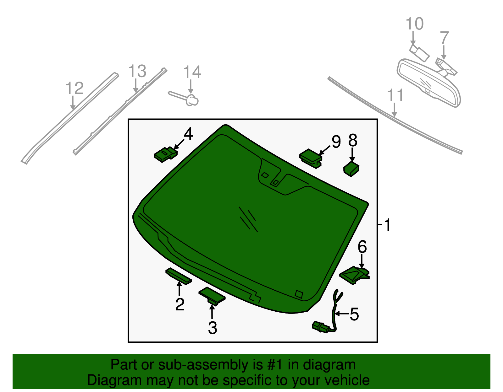 2016-2020 Kia Sorento Windshield 86110-C6110 | Kia Parts Fast