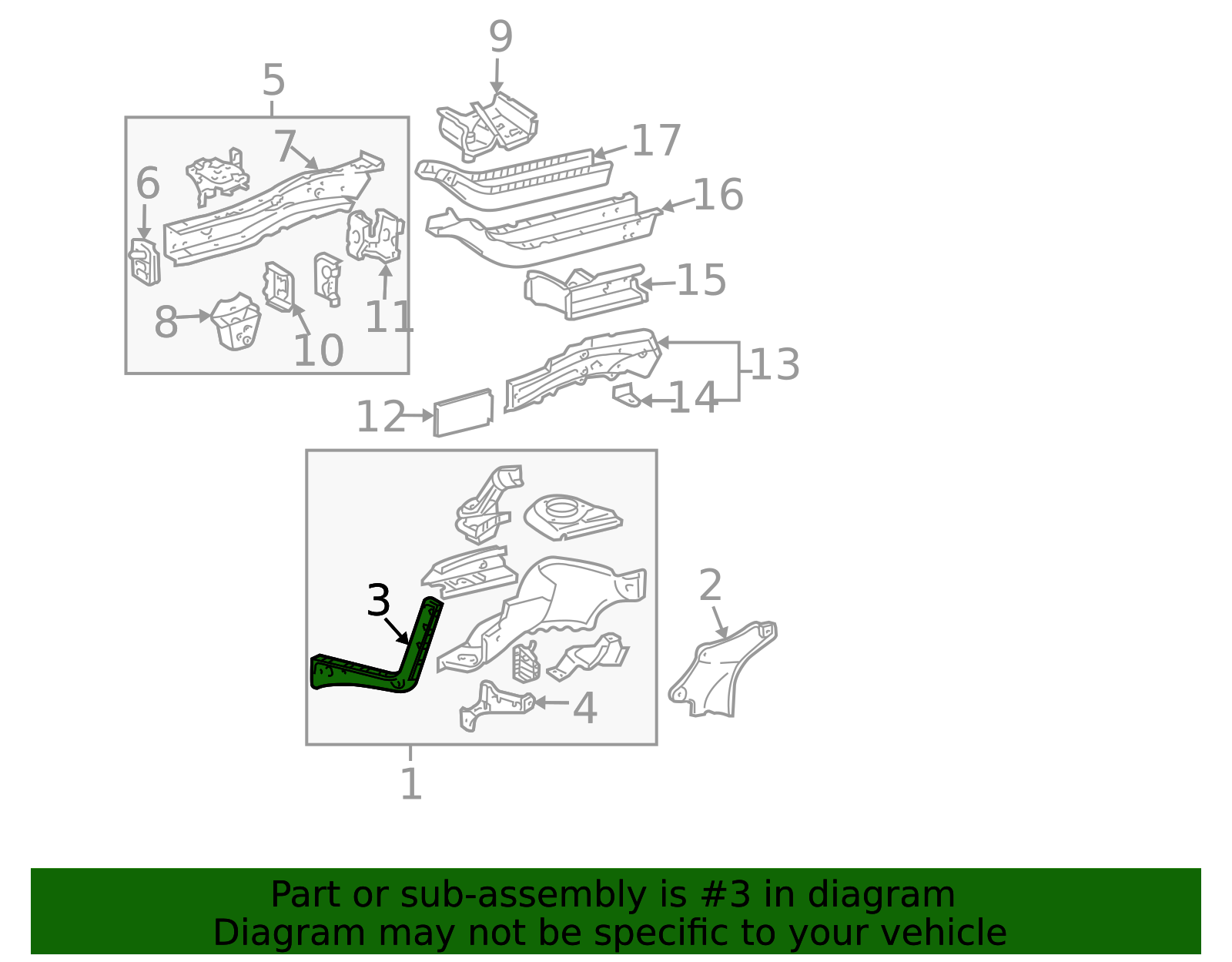 2004-2010 Toyota Sienna Fender Extension Panel 53713-08010 | Toyota ...