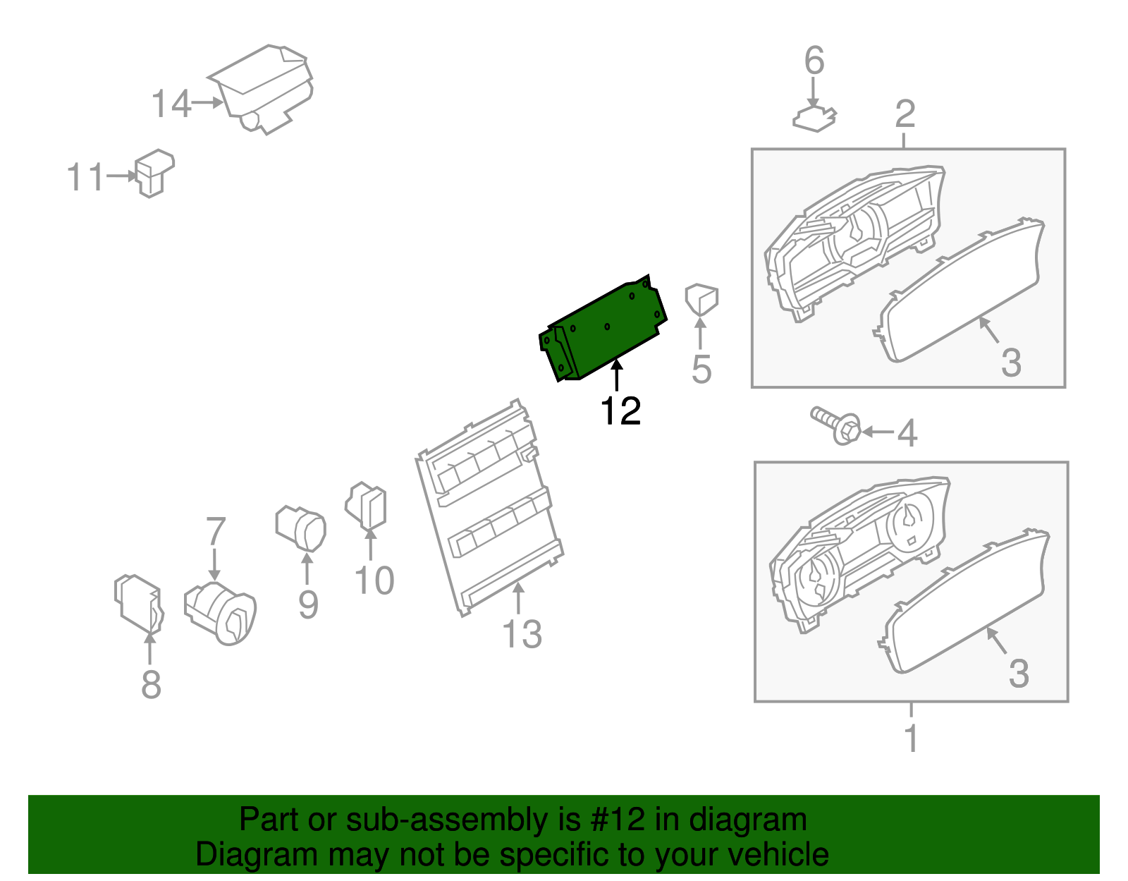 2014-2019 Ford Flex | Dash Control Unit | EA8Z-19980-K | Walls' Ford Parts