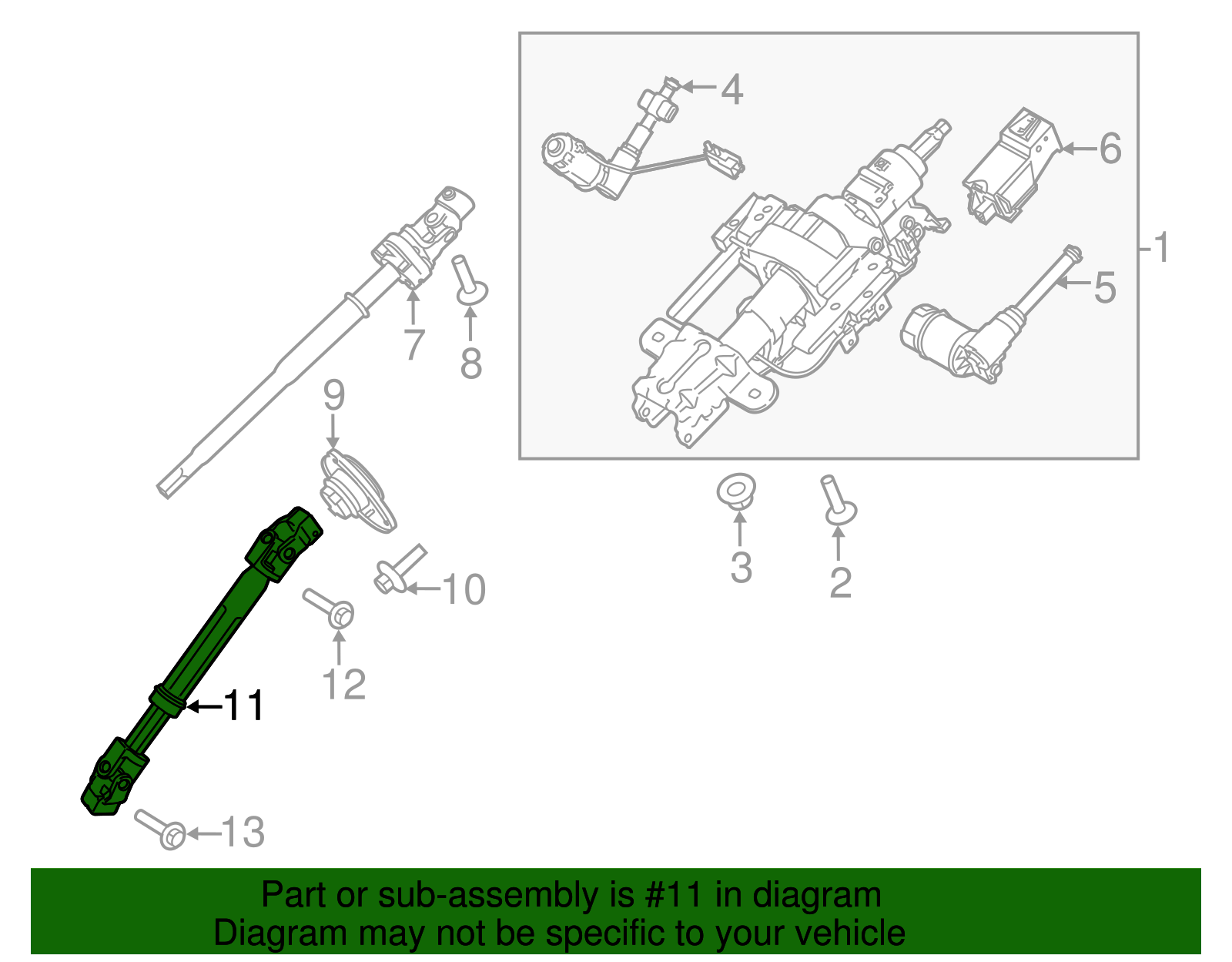 2022-2024 Ford | Lower Shaft | NL1Z-3B676-A | Walls' Ford Parts