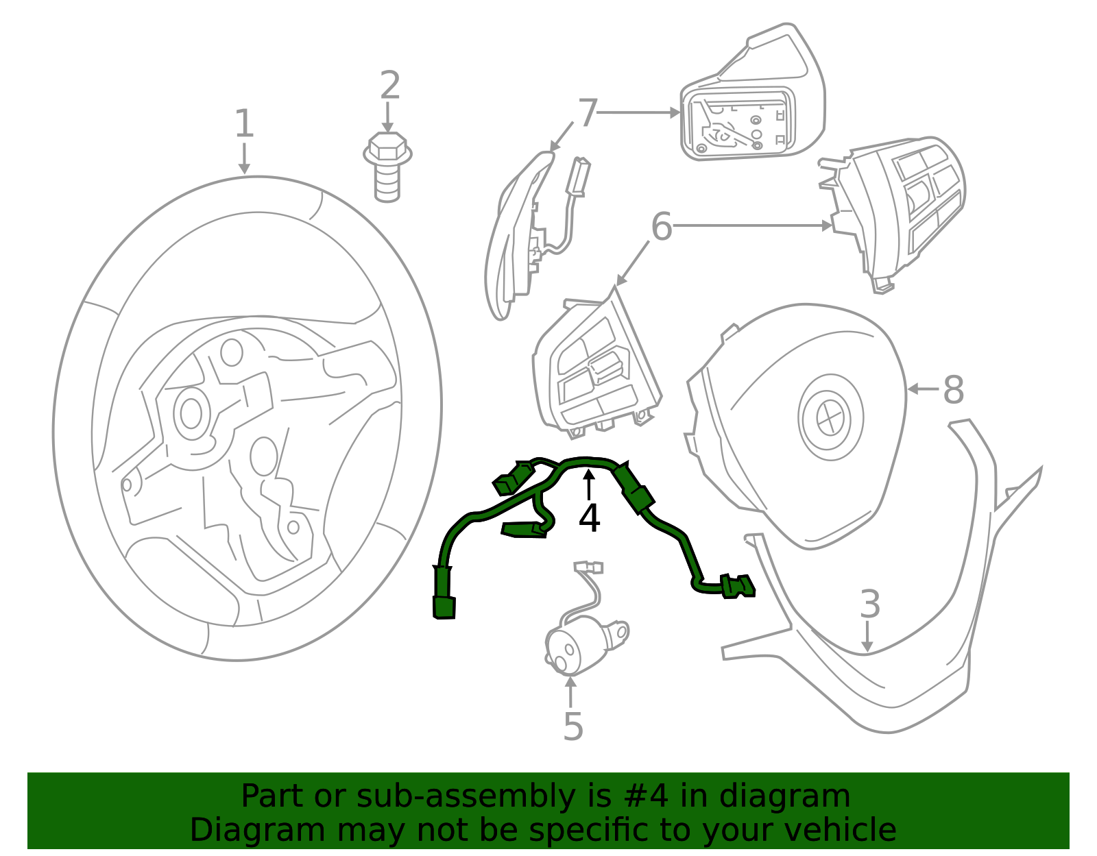 32309483019 - 2012-2021 BMW Steering Wheel Wiring Harness (32-30-9-483 ...