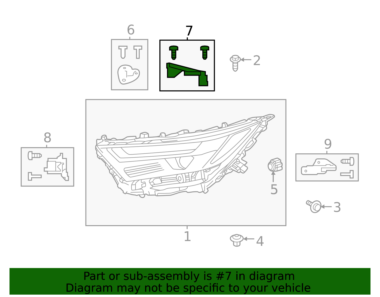 81194-42060 - Retainer, Headlamp Protector, Upper Left No. 2 2019-2025 ...