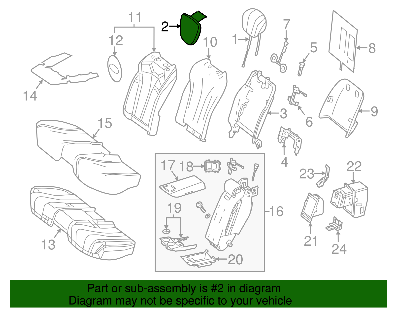 Genuine OEM Cushion | 222-970-52-02-9H93 | Fits Select 2014-2020 ...
