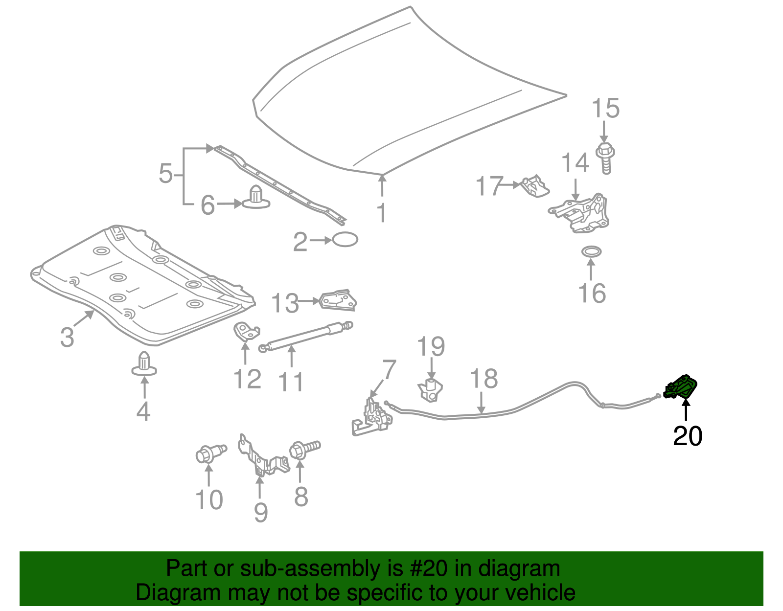 53601-30090-C1 - Lexus Hood Release Handle 2013-2024 Lexus ...