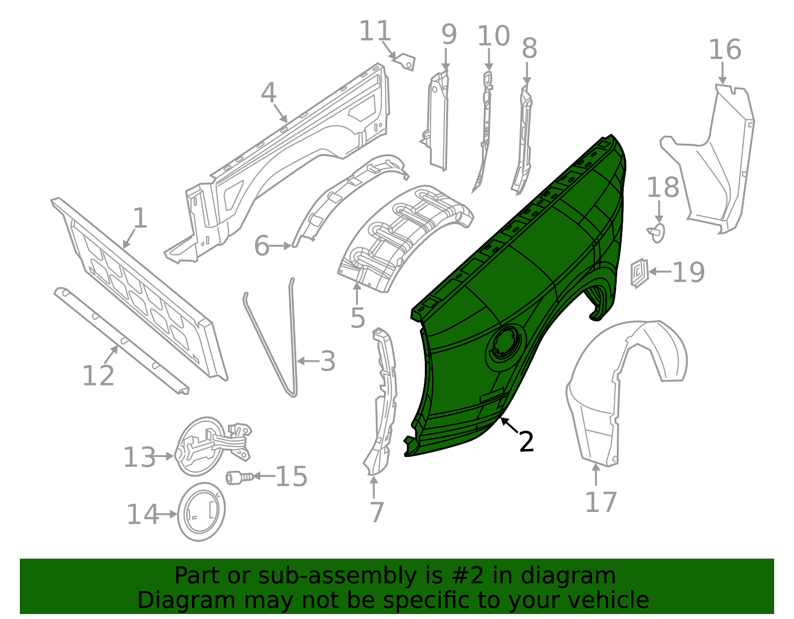 68406595AA - OEM Box Side Outer Panel, Left For 2019-2024 Ram 3500 ...