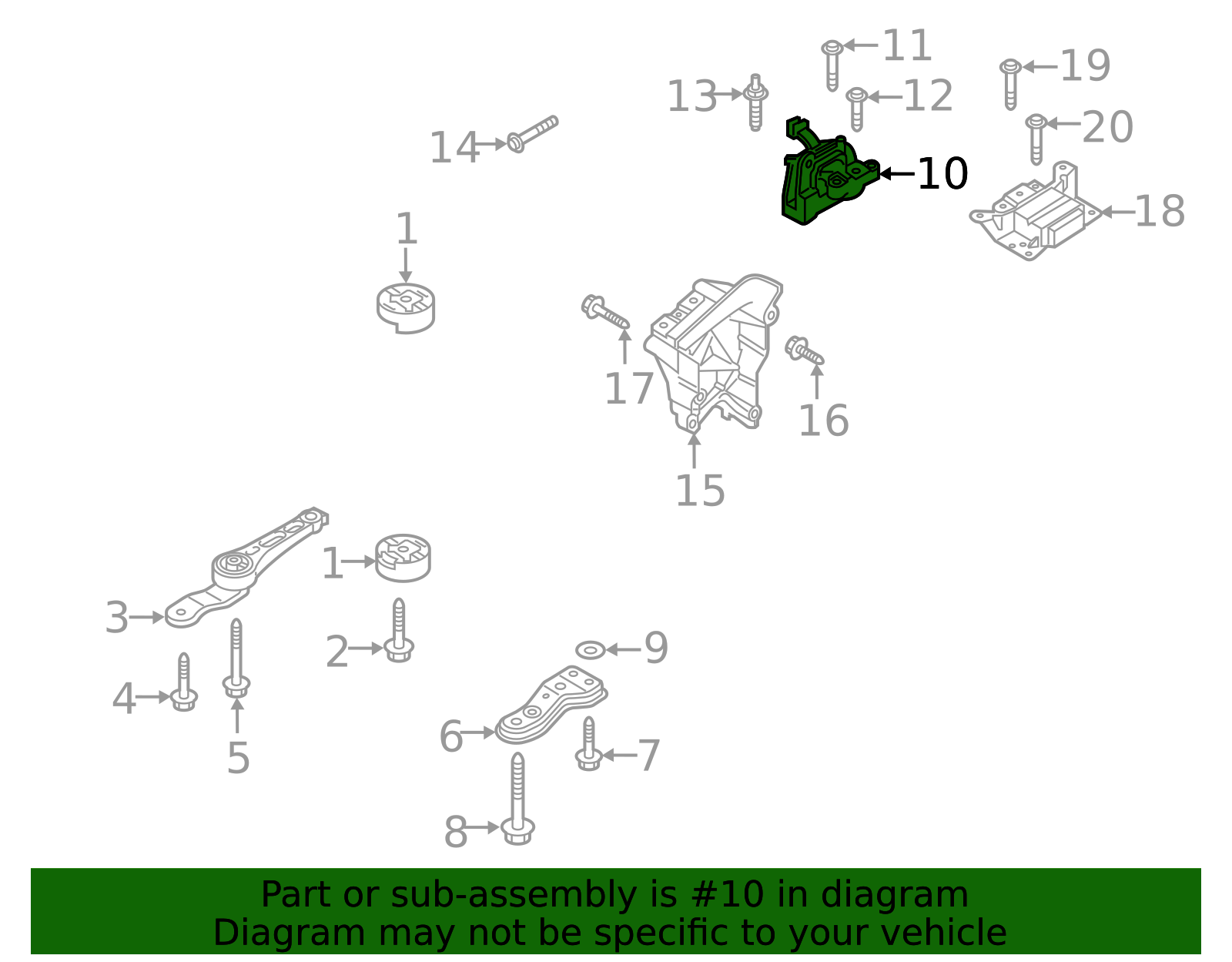 Engine Mount - OEM Vibration Isolator for Volkswagen | AutoNation Parts