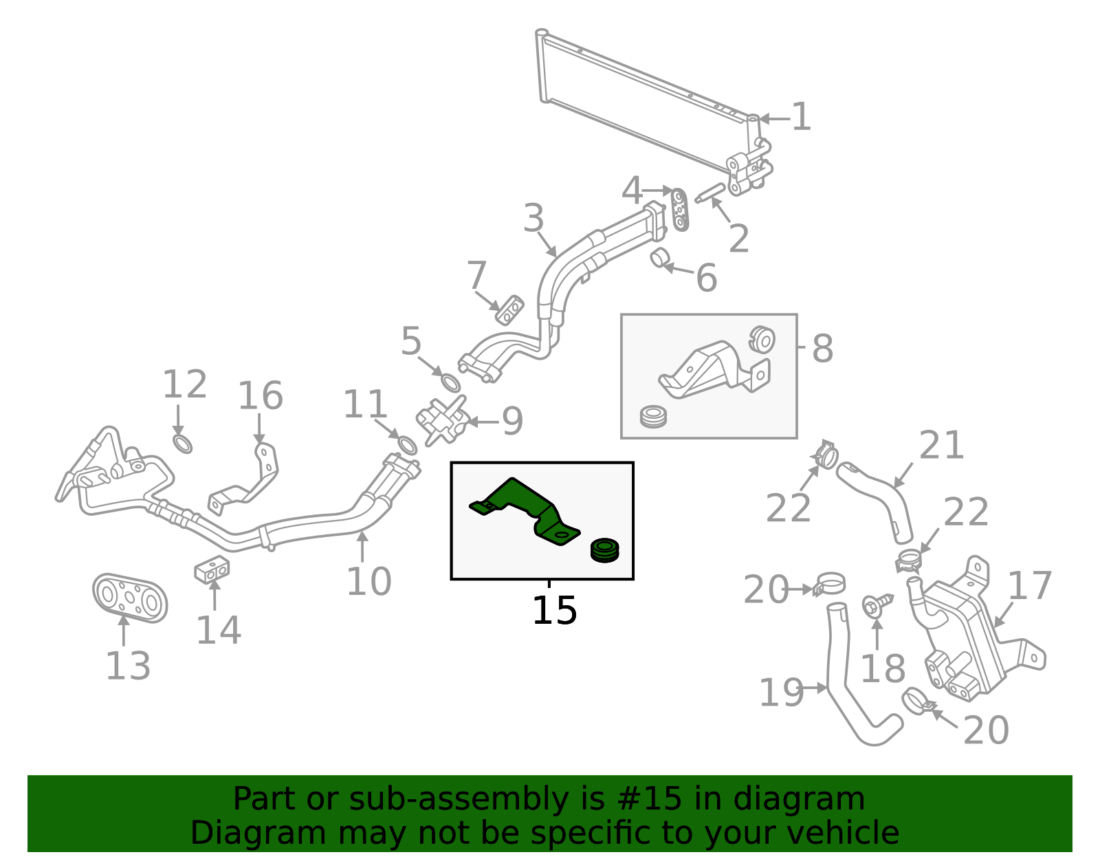 84288926 - Transmission Fluid Cooler Pipe Bracket 2020-2025 Cadillac ...