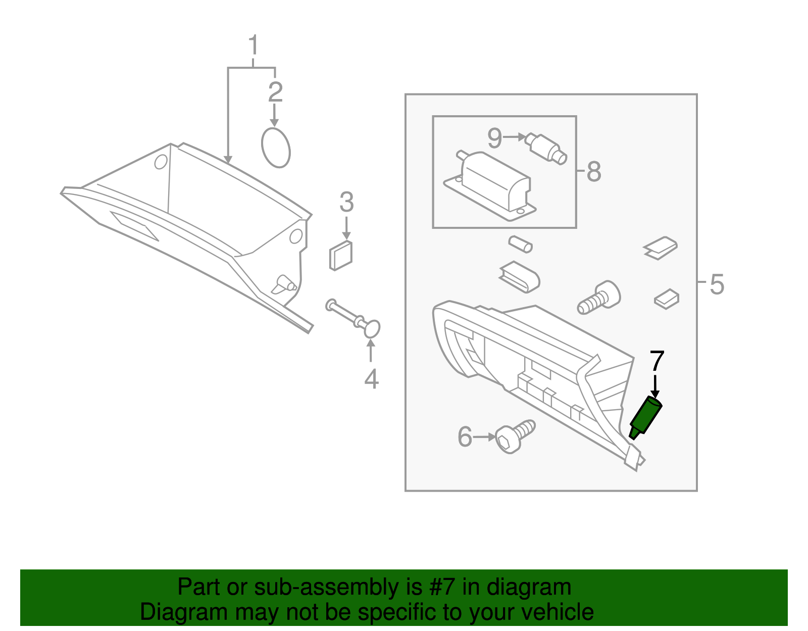 2010-2020 Kia | Glove Box Frame Damper | 84548-3L000 | Kia Auto Parts