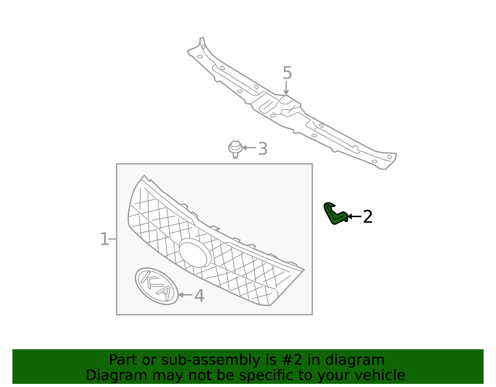 2007-2009 Kia Grille Assembly Retainer Bracket 86352-2F000 | TascaParts.com