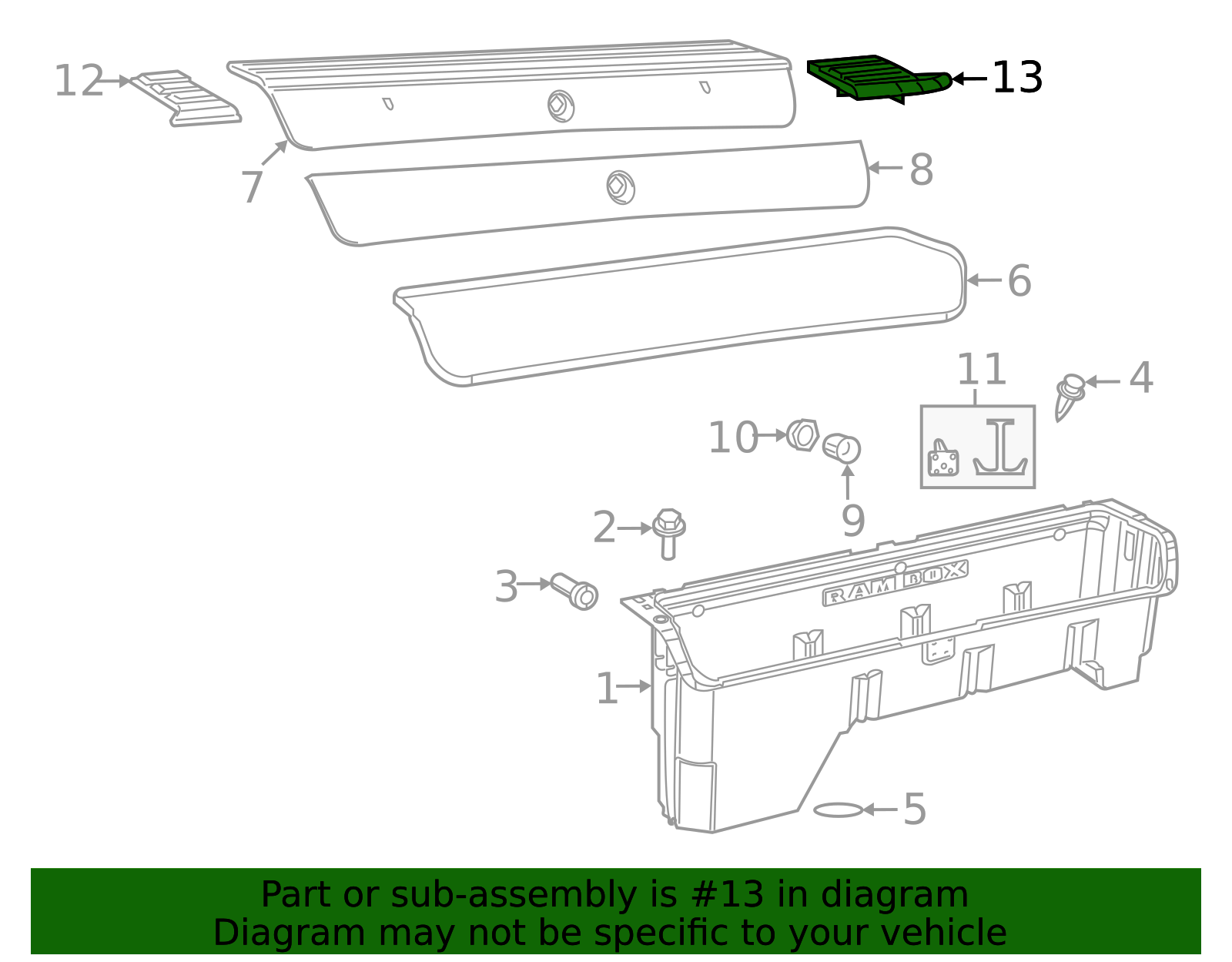 68084025AB - Rail Cap Left - 2012-2020 Mopar | Mopar Parts Canada