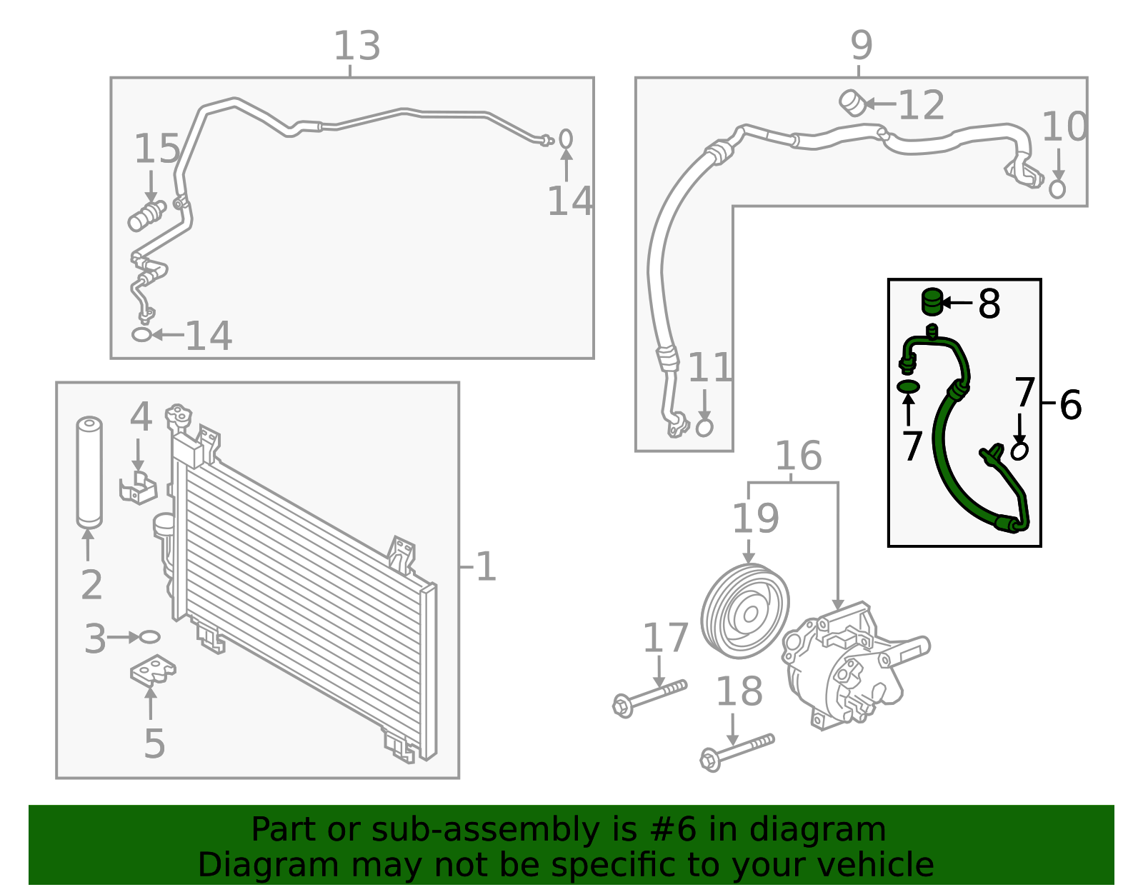 2016-2020 Toyota A/C Refrigerant Discharge Hose 88711-WB001 | Toyota ...