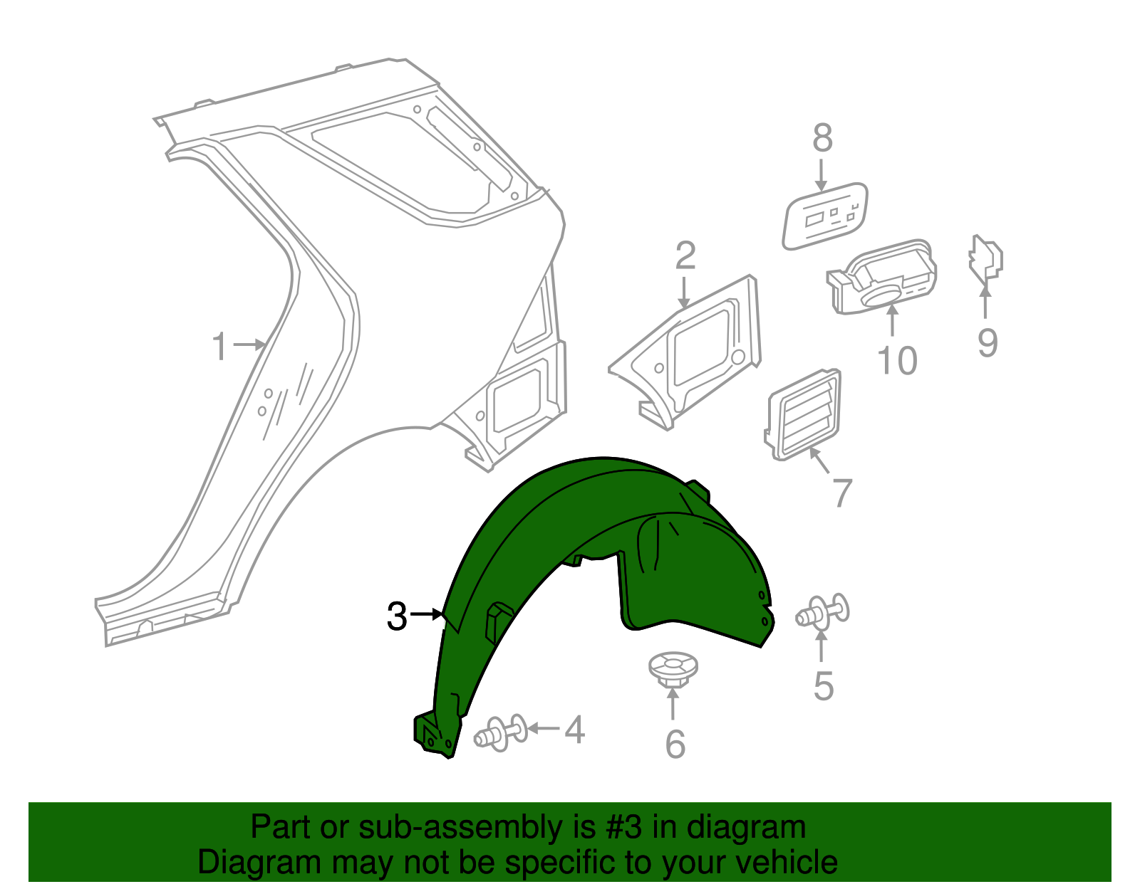 166-884-13-22 - Wheelhouse Liner 2012-2019 Mercedes-Benz | Mercedes ...